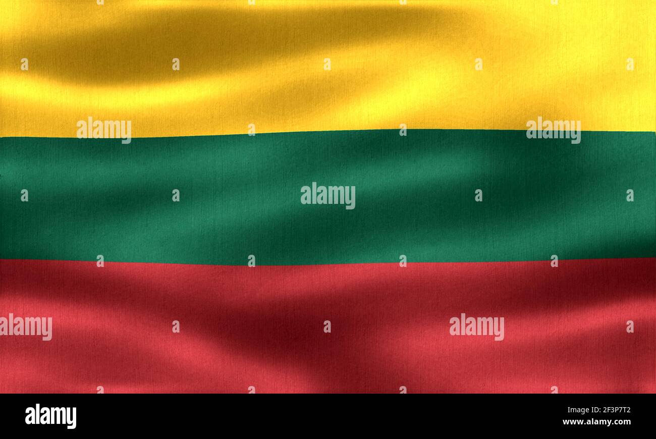 Lithuania flag - realistic waving fabric flag Stock Photo - Alamy