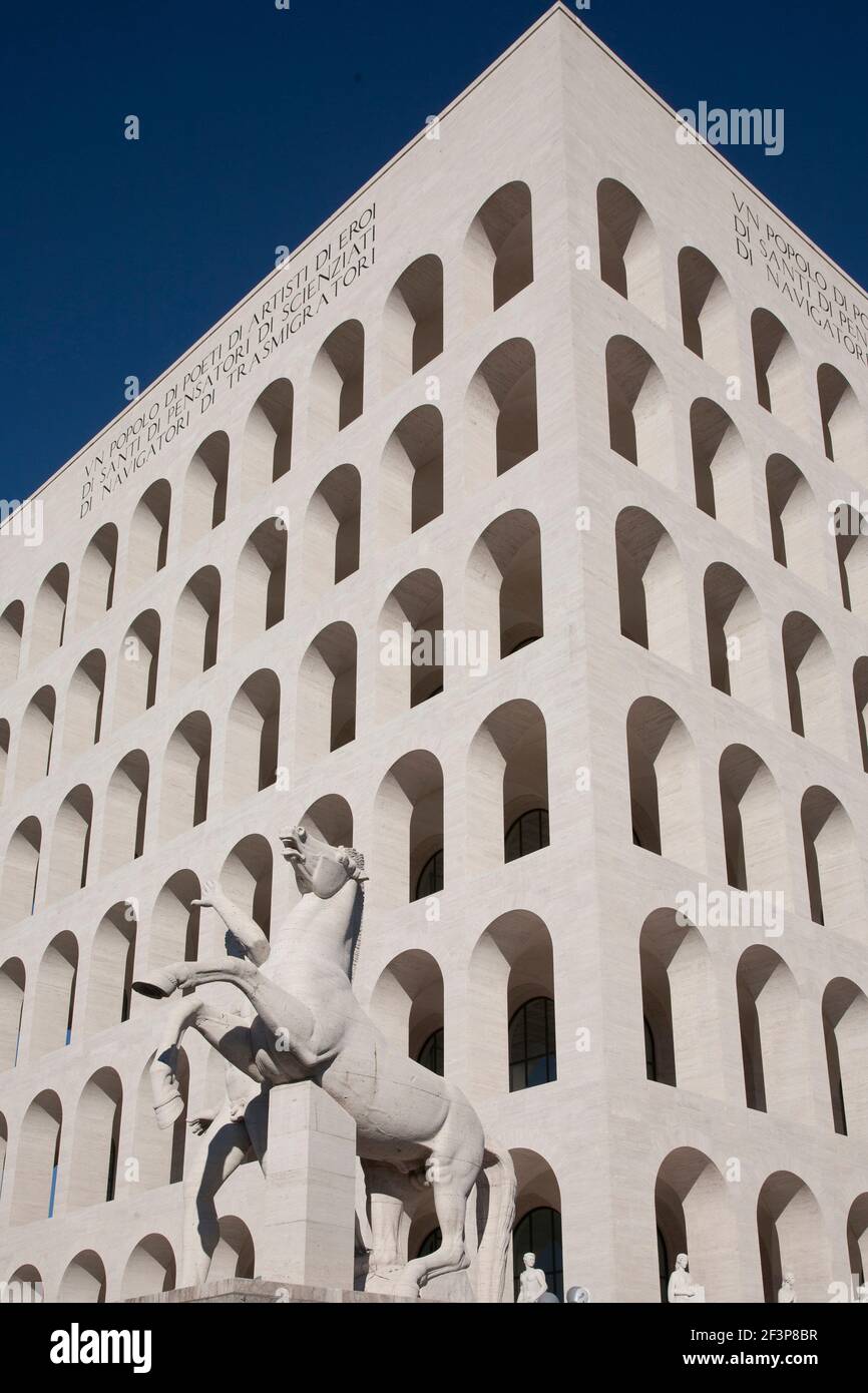 Palazzo della Civilta Italiana, EUR, Rome, Italy. An example of Facist ...