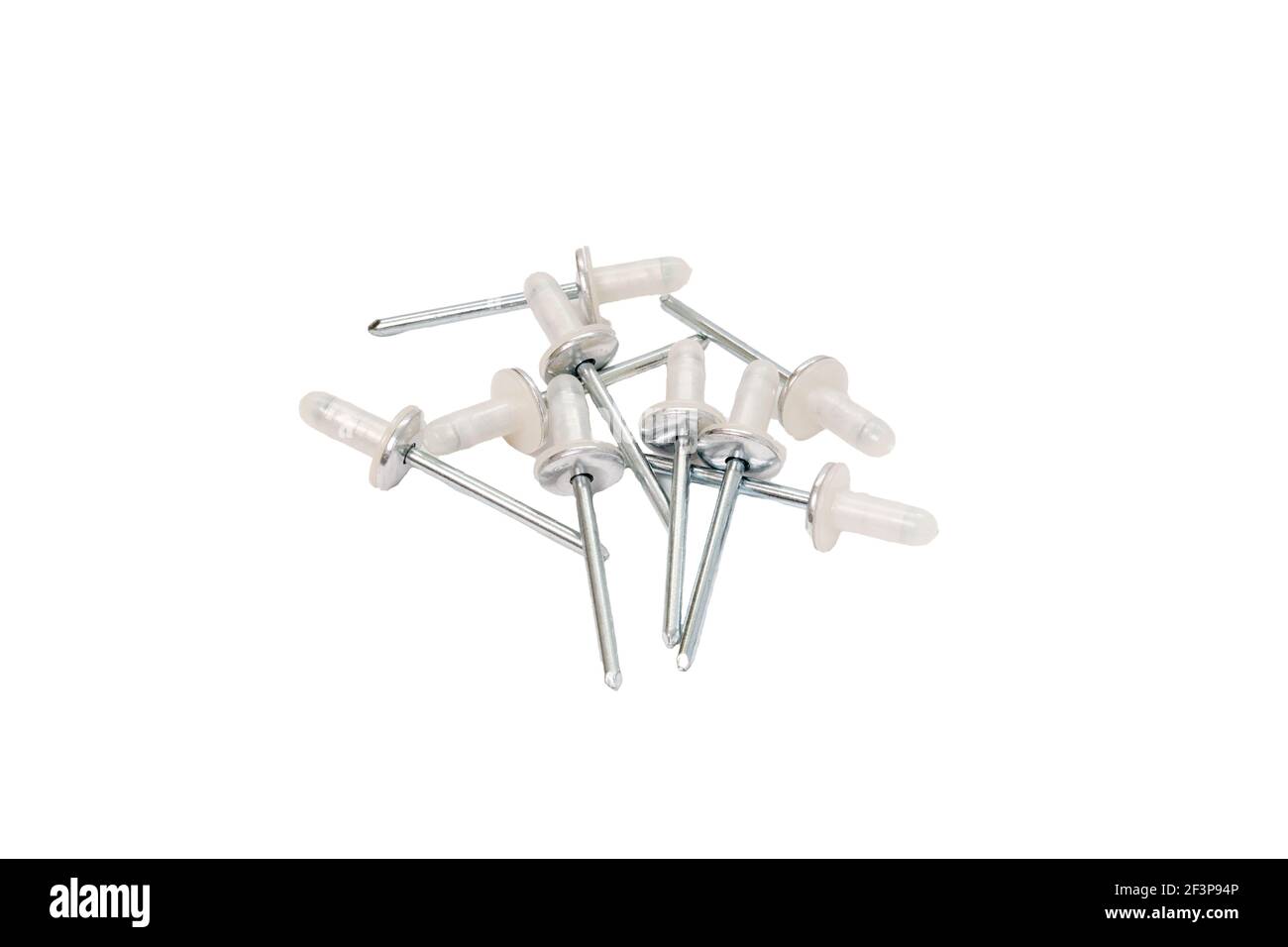 white rivet for gas tank cap aluminum isolated on white background ...