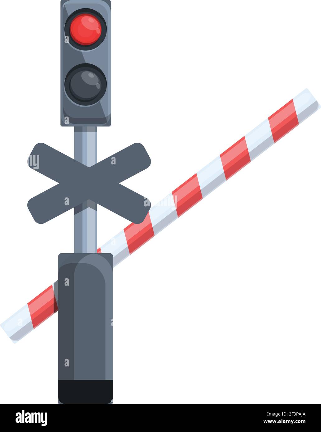 Railroad barrier icon. Cartoon of Railroad barrier vector icon for web ...