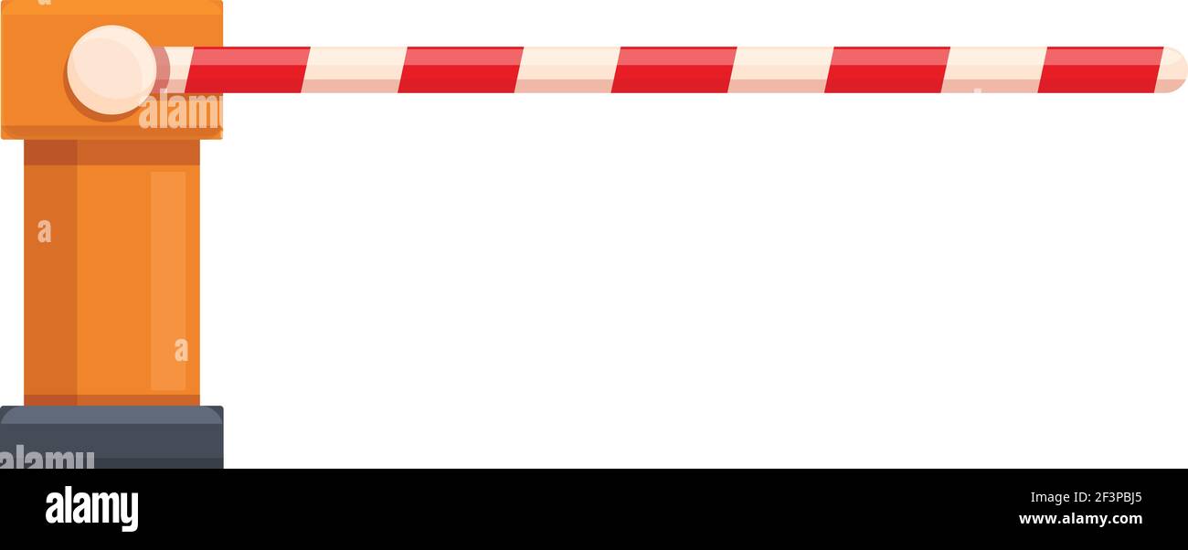 Railroad barrier danger icon. Cartoon of Railroad barrier danger vector ...