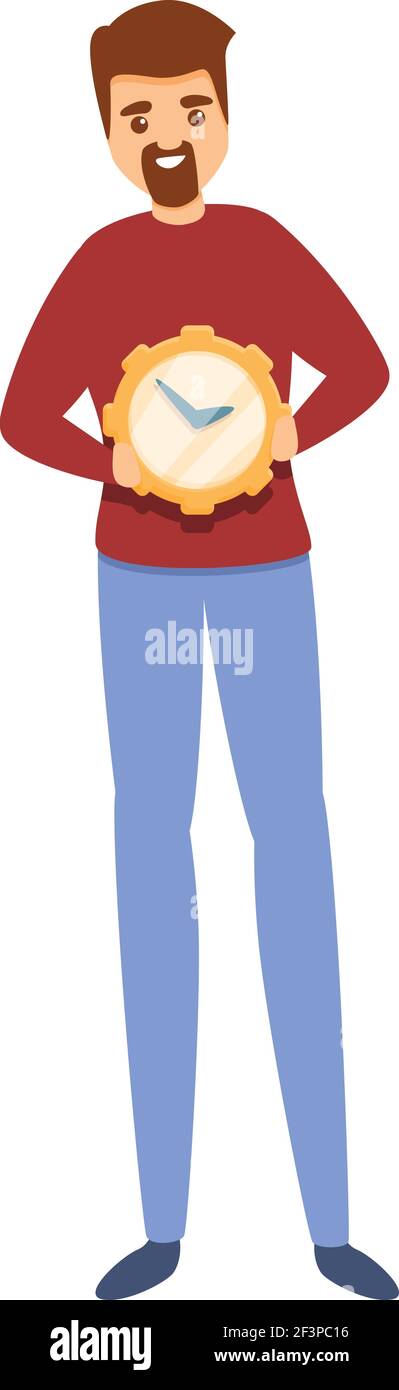 Clock time management icon. Cartoon of Clock time management vector ...