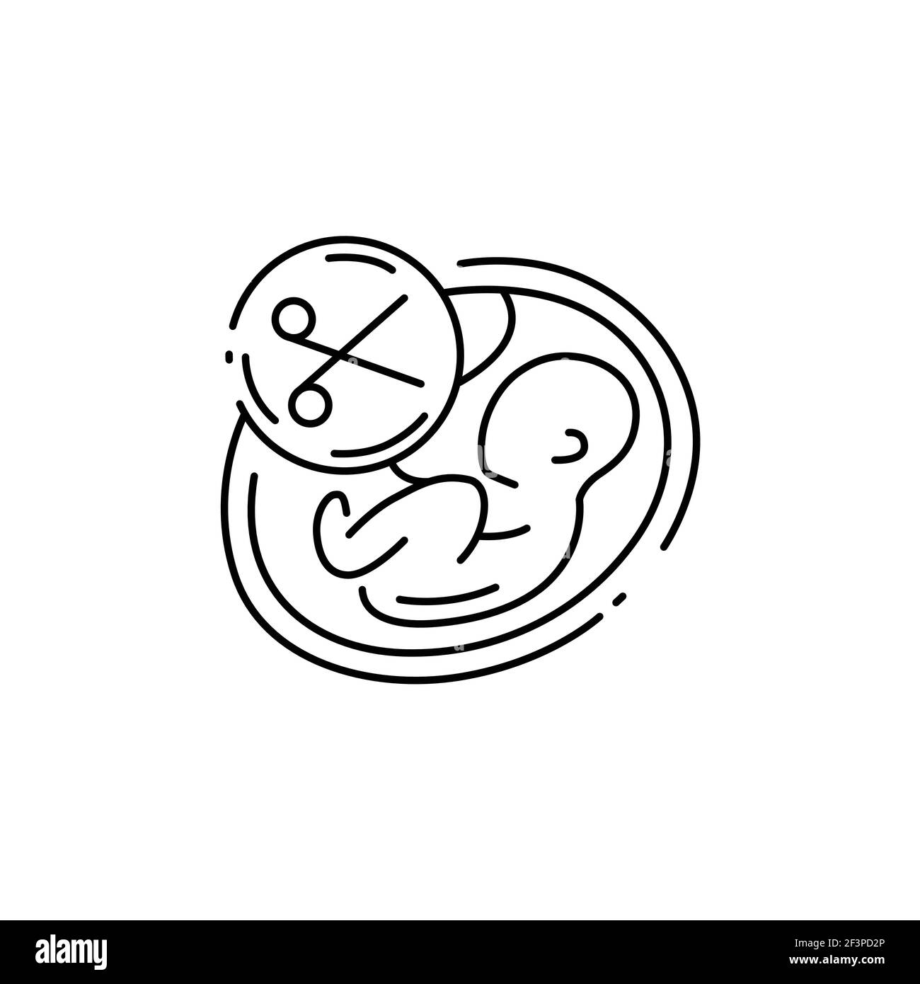 Abortion color line icon. Fetal death, miscarriage concept. Keep ...