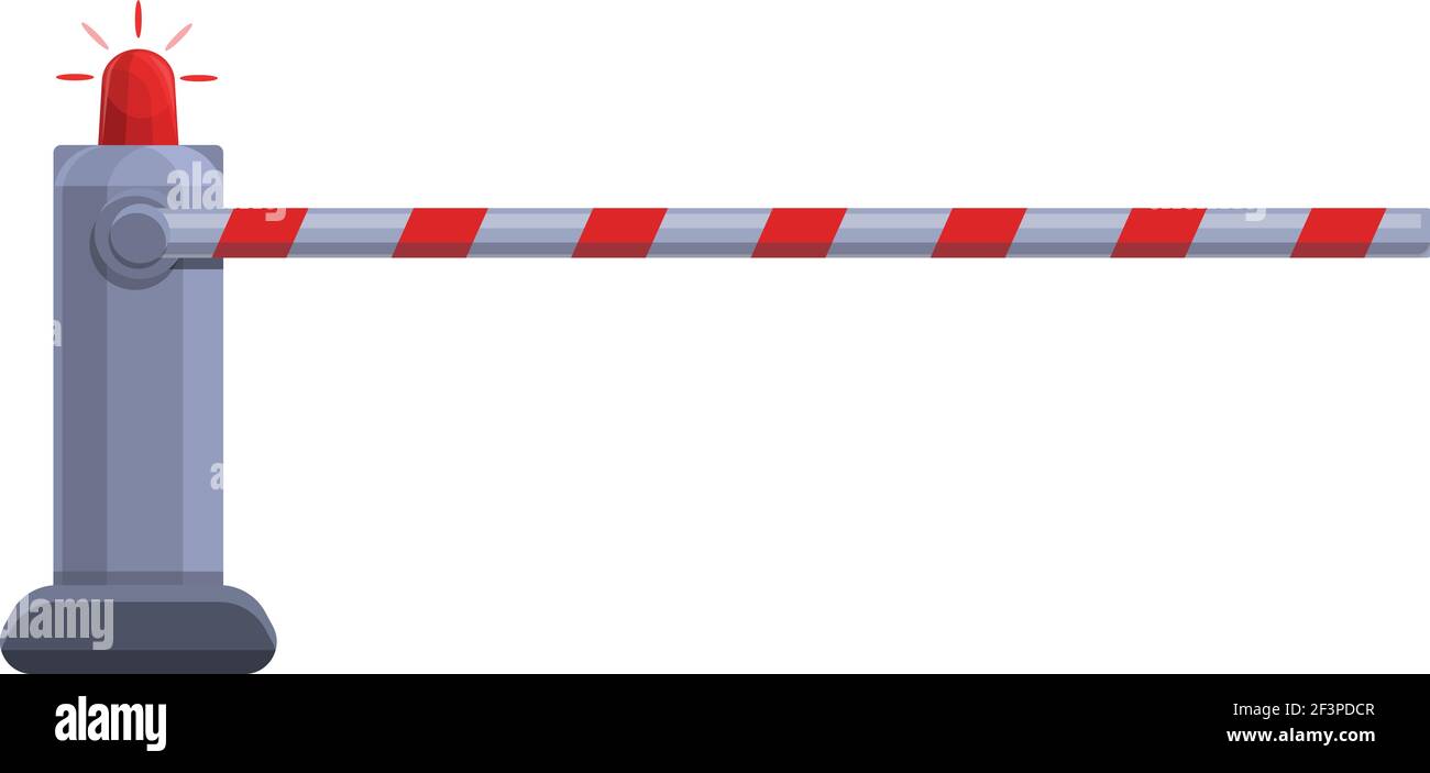 Railroad barrier safety icon. Cartoon of Railroad barrier safety vector ...