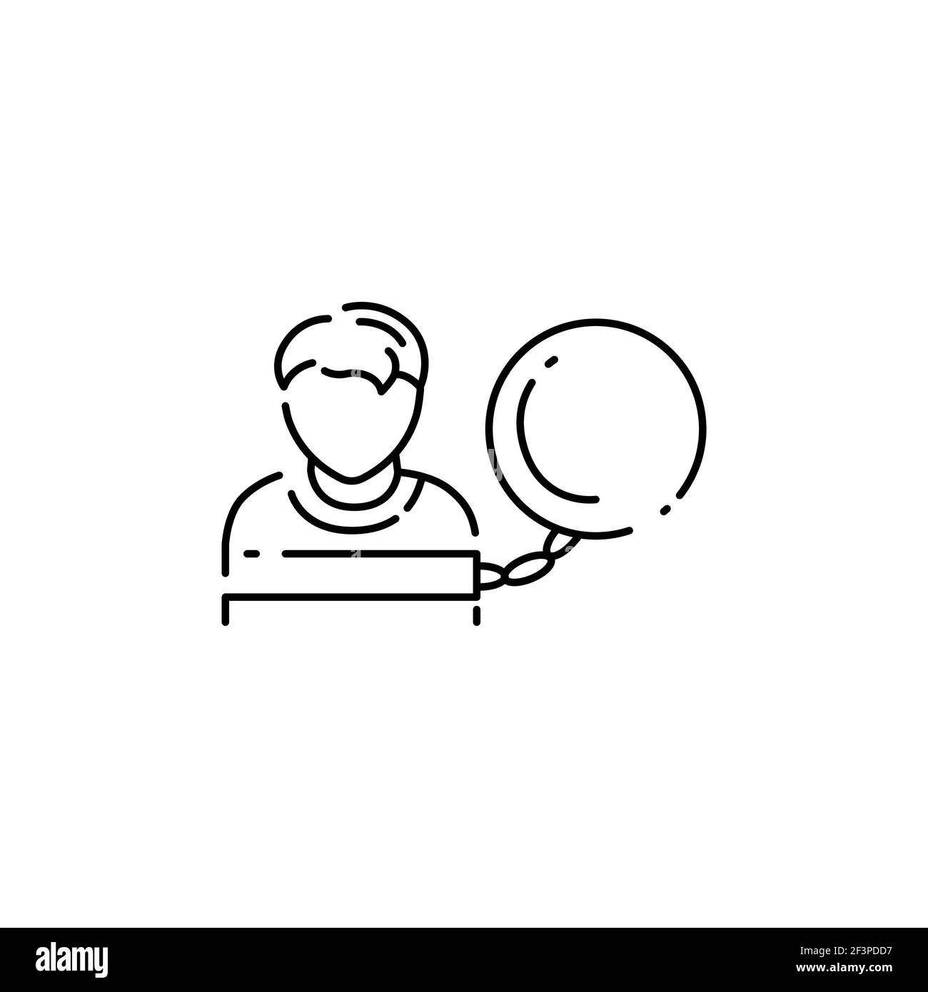 Slavery children color line icon. Human rights. Child abuse. Violence ...