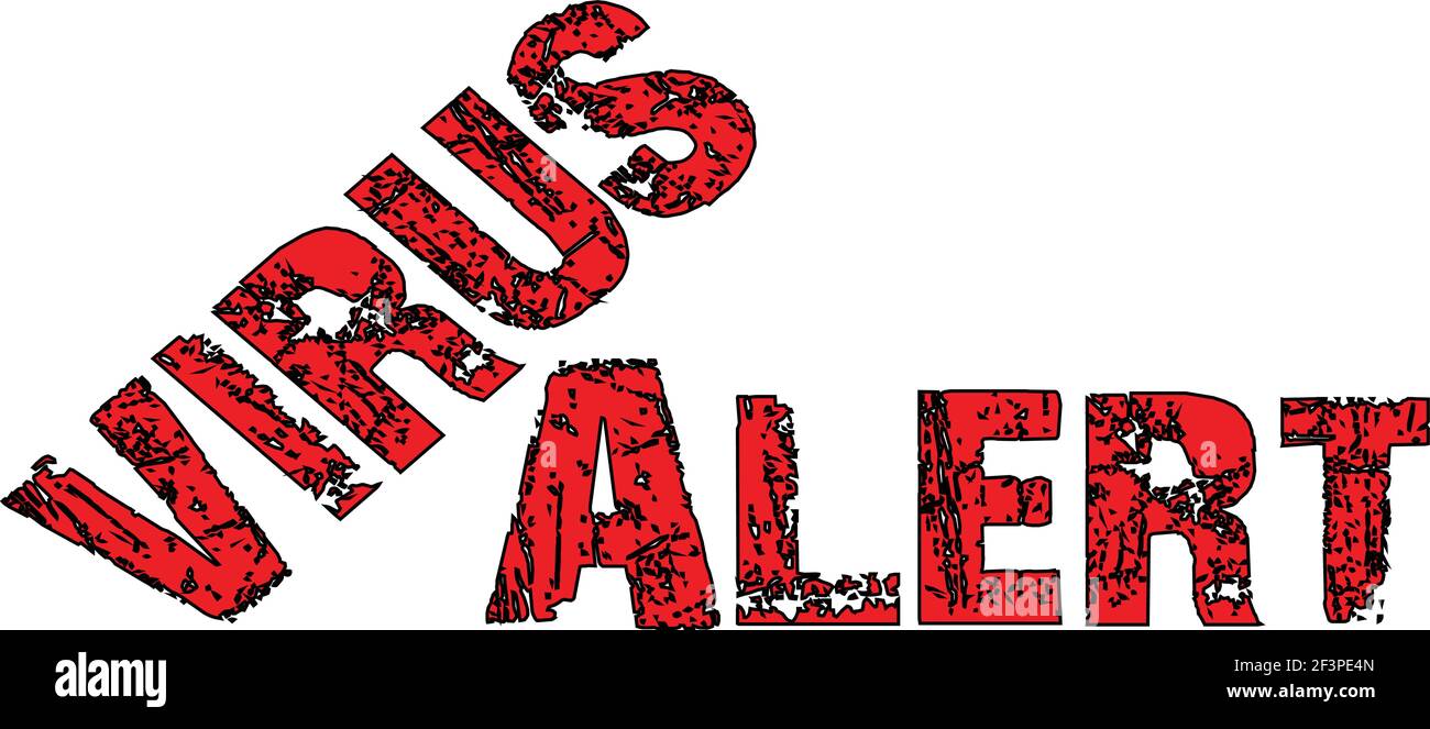Virus Alert text sign illustration on white Background Stock Vector ...