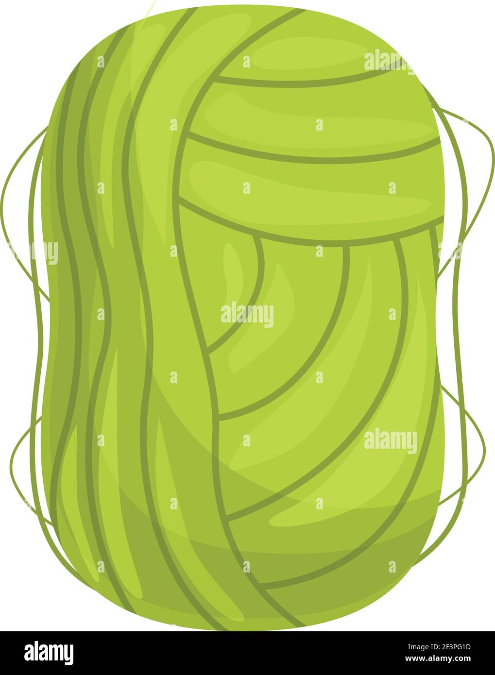 Knitting green thread icon. Cartoon of Knitting green thread vector ...