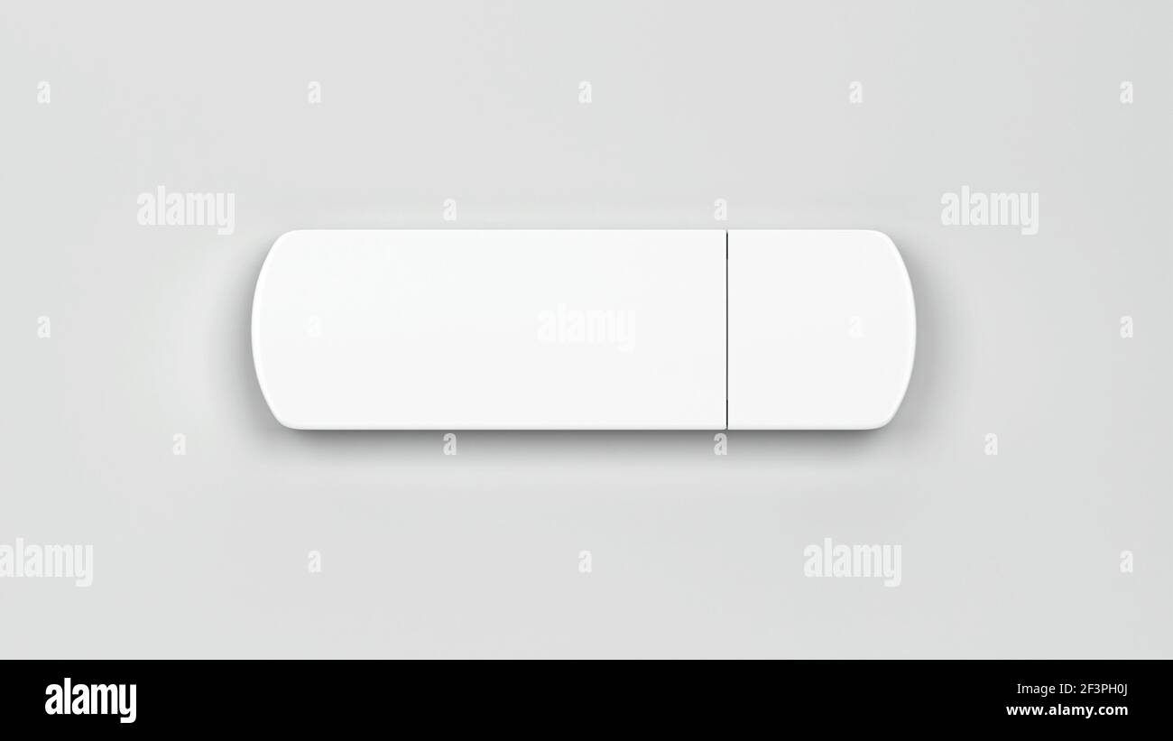Blank usb flash drive mockup. 3d illustration on gray background Stock ...