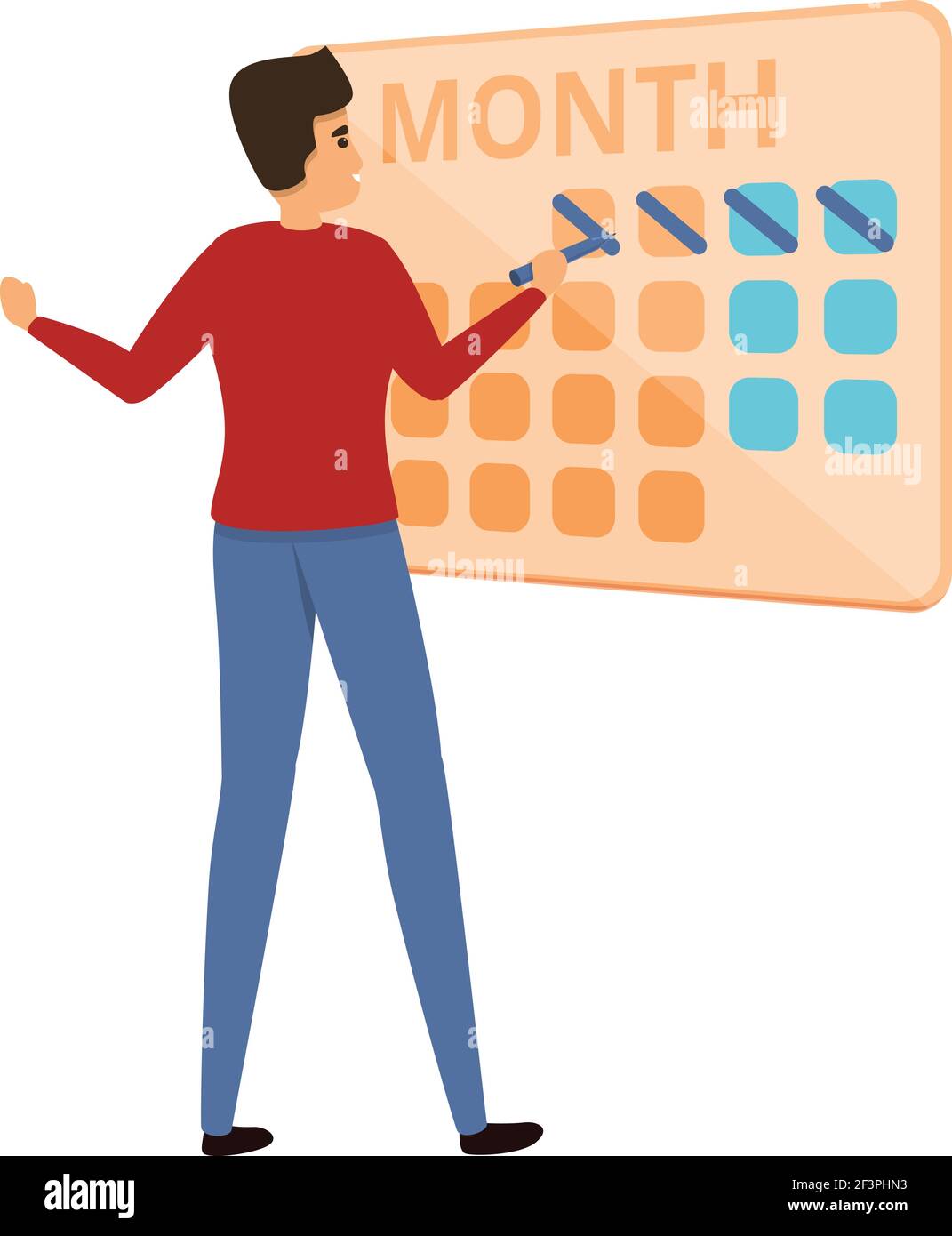 Month time management icon. Cartoon of Month time management vector ...