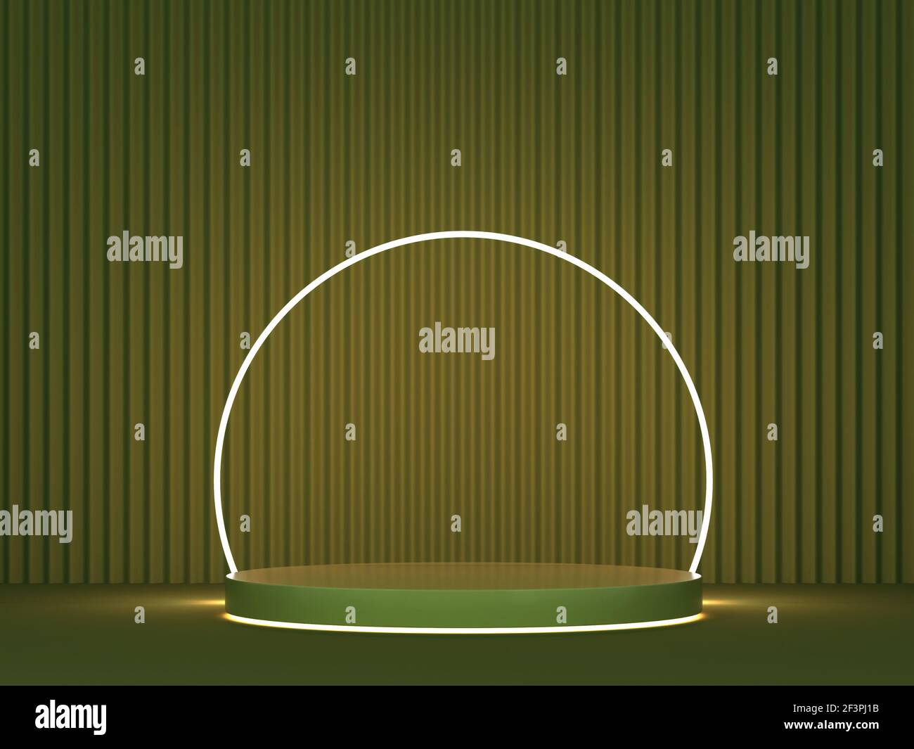 Abstract podium stage with light arch as a showcase for product design ...