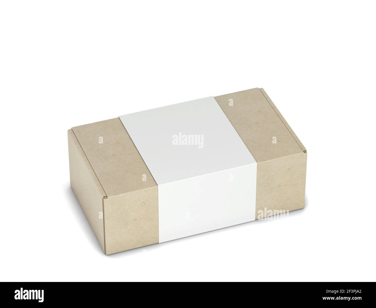 Blank tuck in flap packaging box mockup. 3d illustration isolated on ...