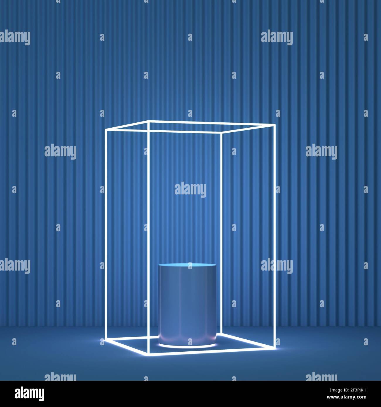 Abstract display stand with light shape as a showcase for product ...