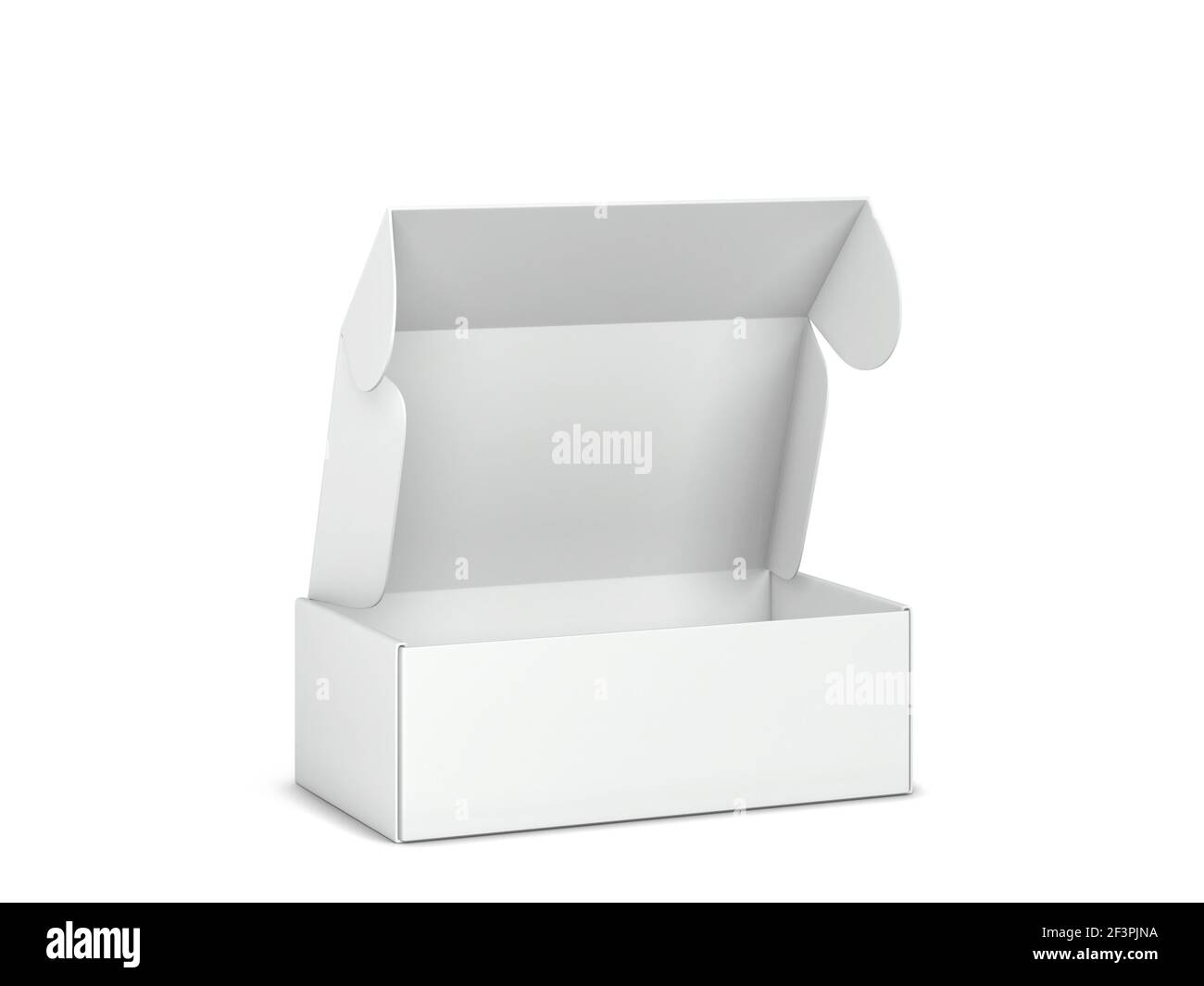 Blank tuck in flap packaging box mockup. 3d illustration isolated on ...