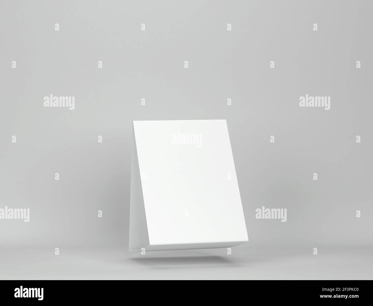 Blank tent holder mockup. 3d illustration on gray background Stock ...