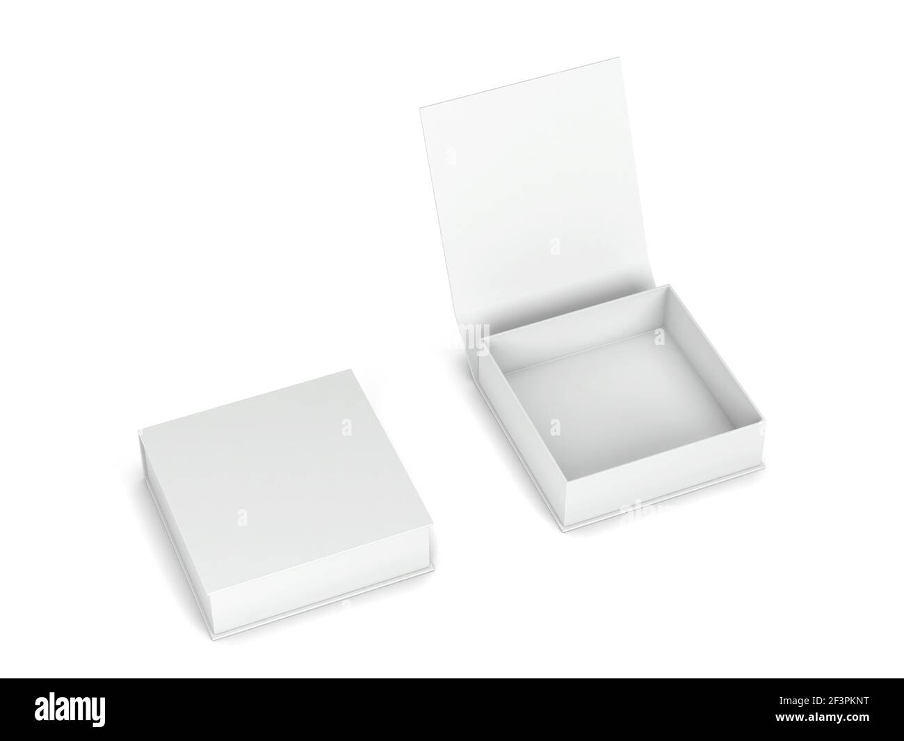 Blank box packaging mockup. 3d illustration isolated on white ...