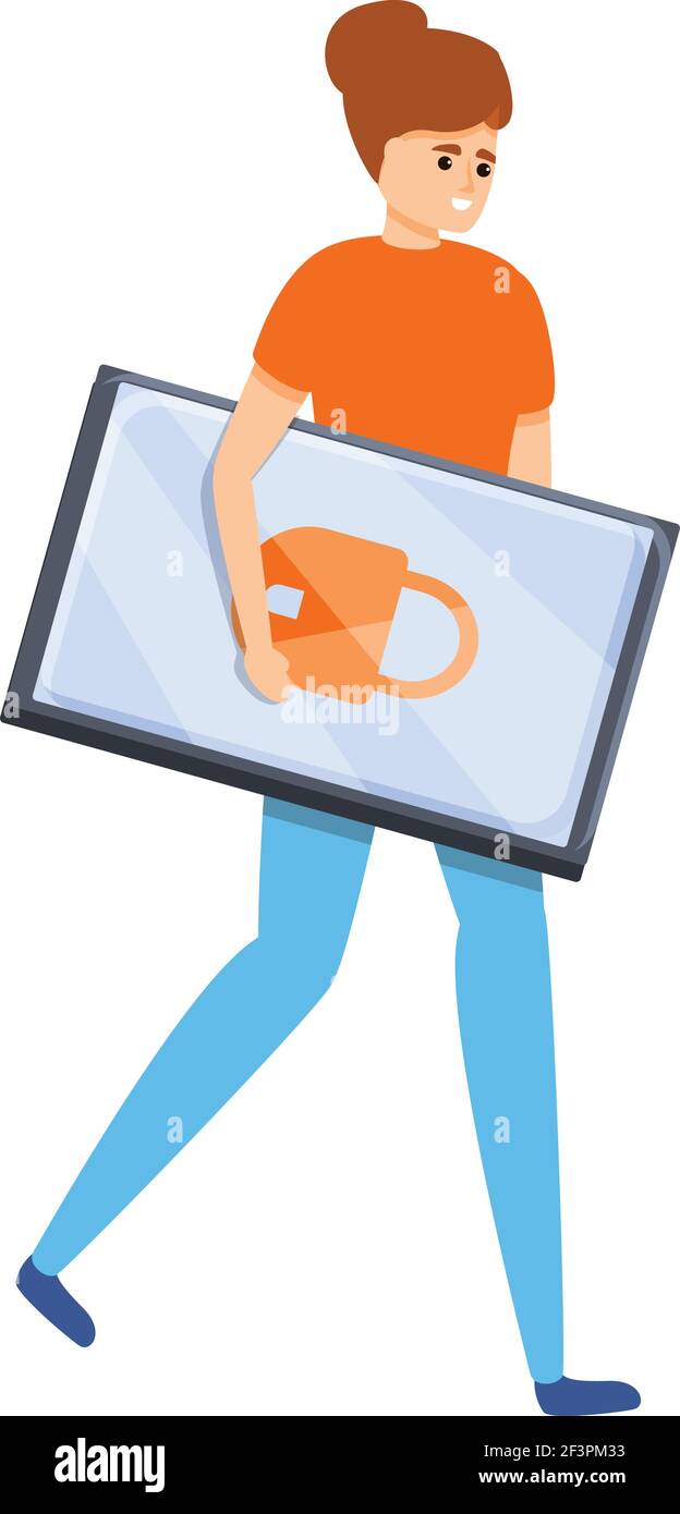 Girl smartphone privacy icon. Cartoon of Girl smartphone privacy vector ...