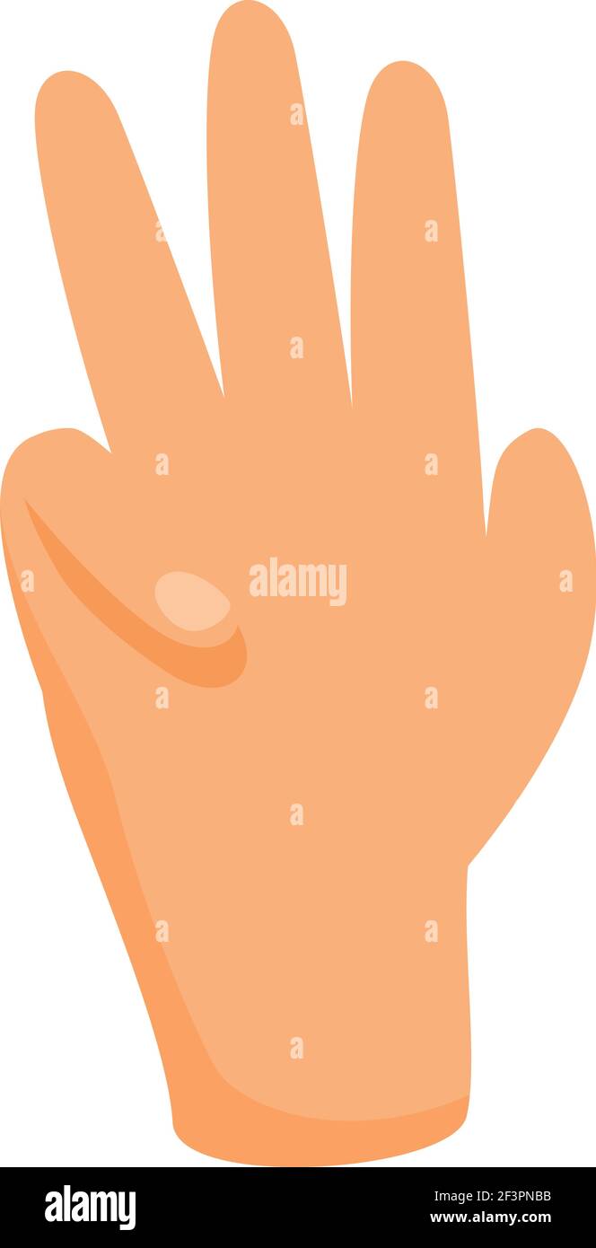 Four fingers hand gesture icon. Cartoon of Four fingers hand gesture ...