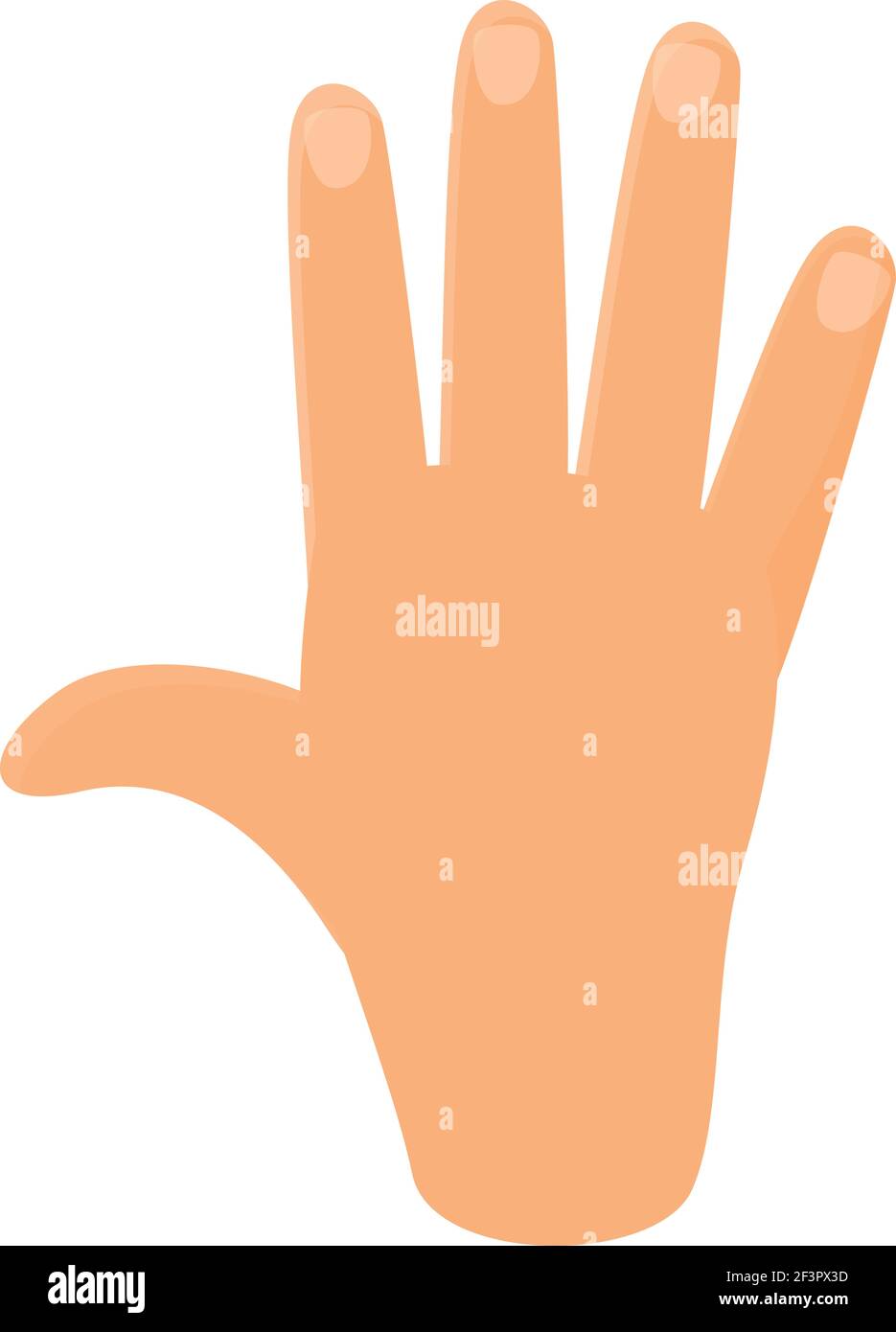 Five fingers hand gesture icon. Cartoon of Five fingers hand gesture ...