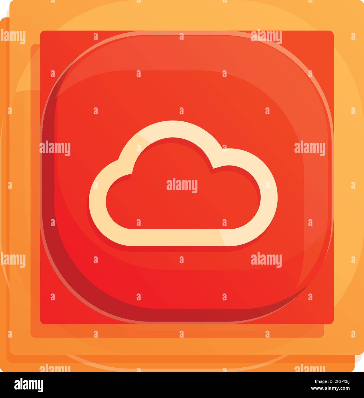 Cloud button interface icon. Cartoon of Cloud button interface vector ...