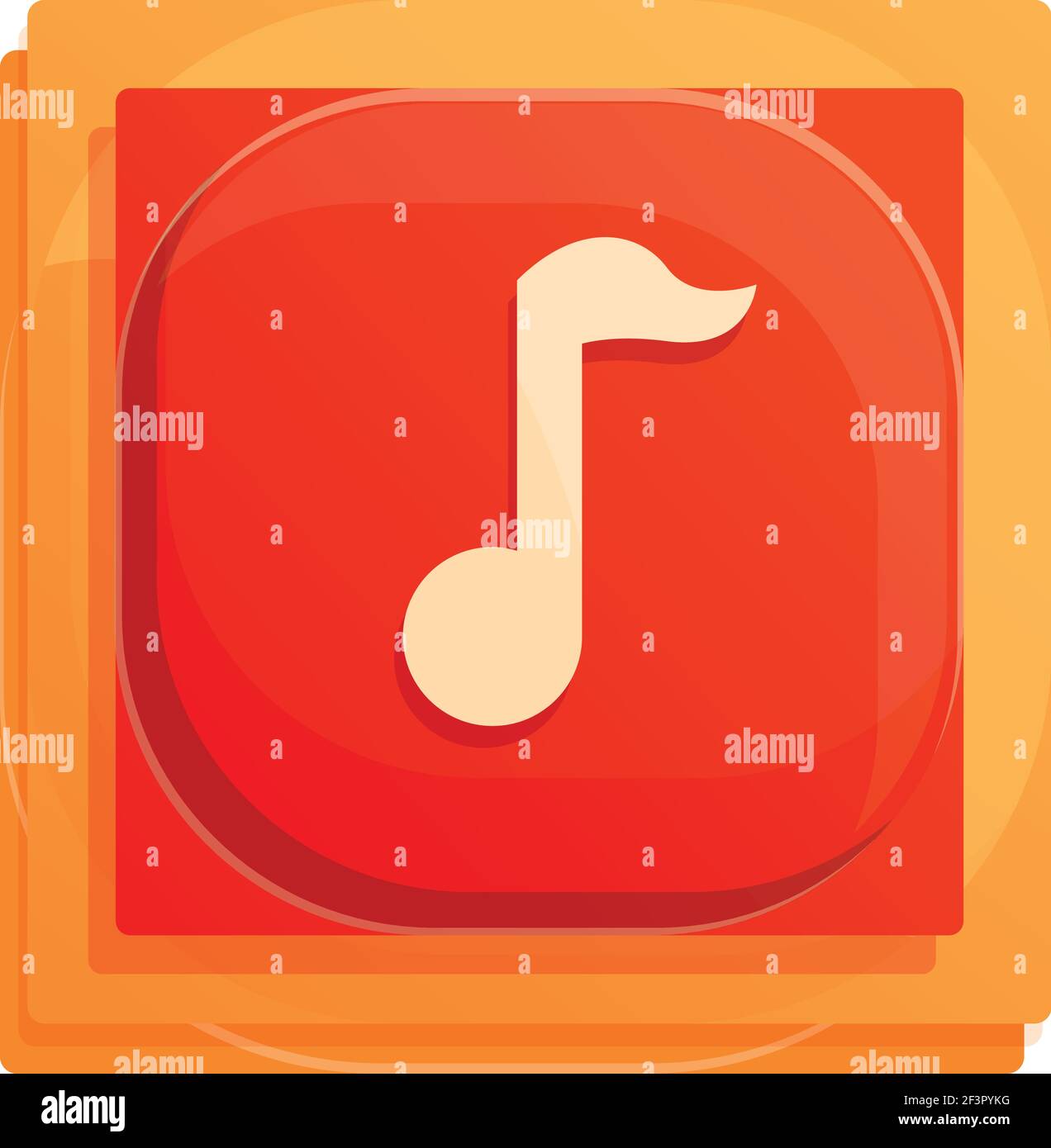 Music button interface icon. Cartoon of Music button interface vector ...