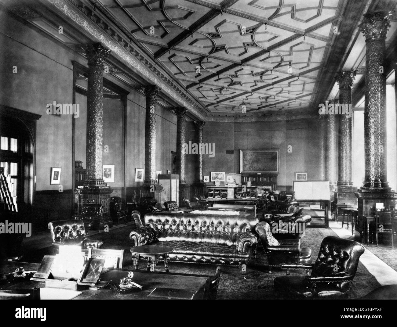 NATIONAL LIBERAL CLUB, Whitehall Place, Westminster, London. Interior ...