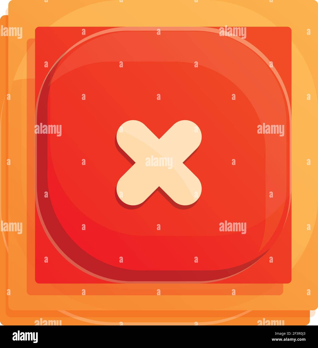 Rejected interface button icon. Cartoon of Rejected interface button ...