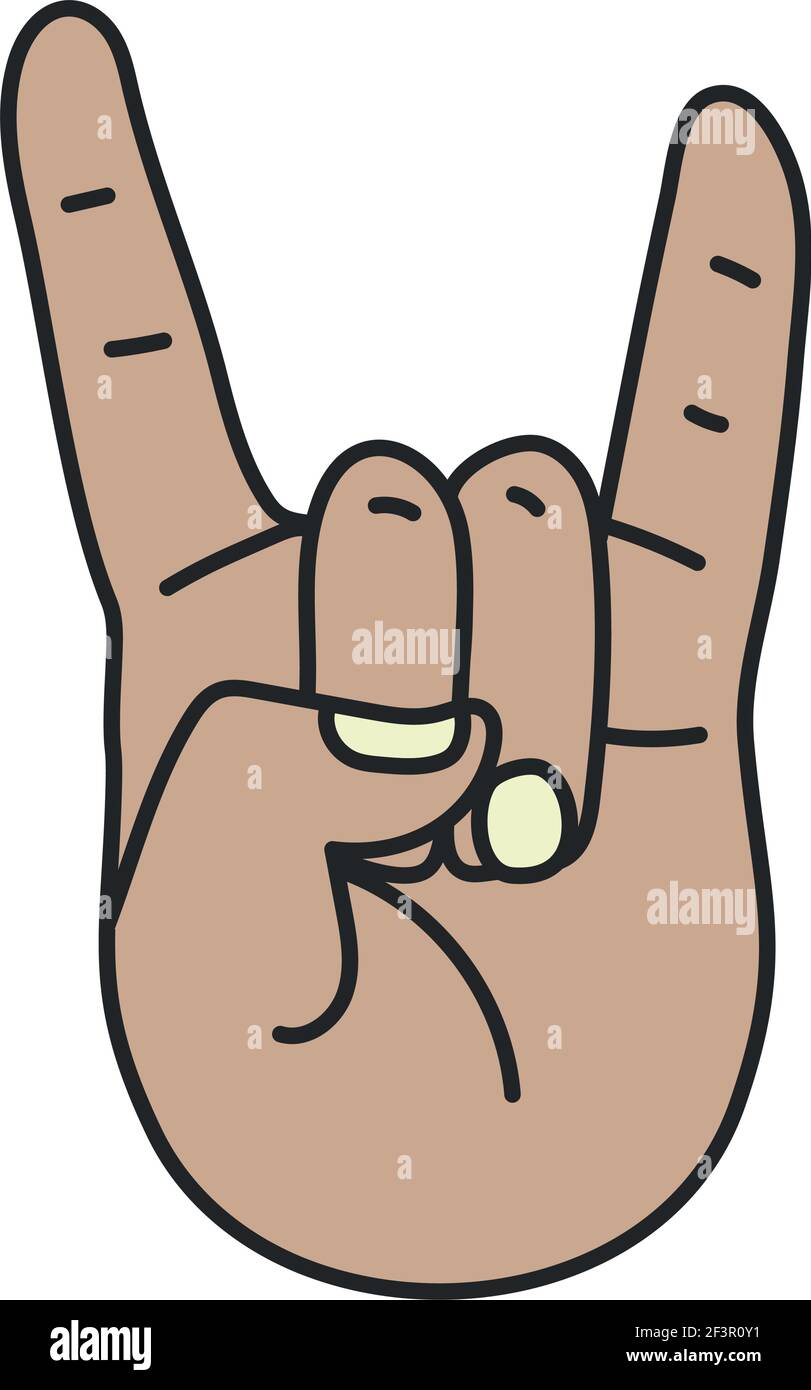 hand rock signal Stock Vector Image & Art - Alamy