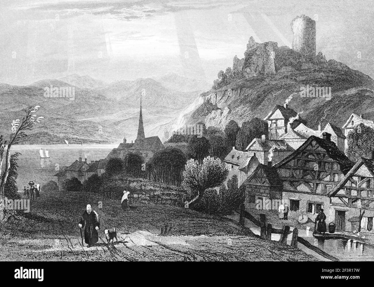 Rural life in 19th century germany Black and White Stock Photos ...