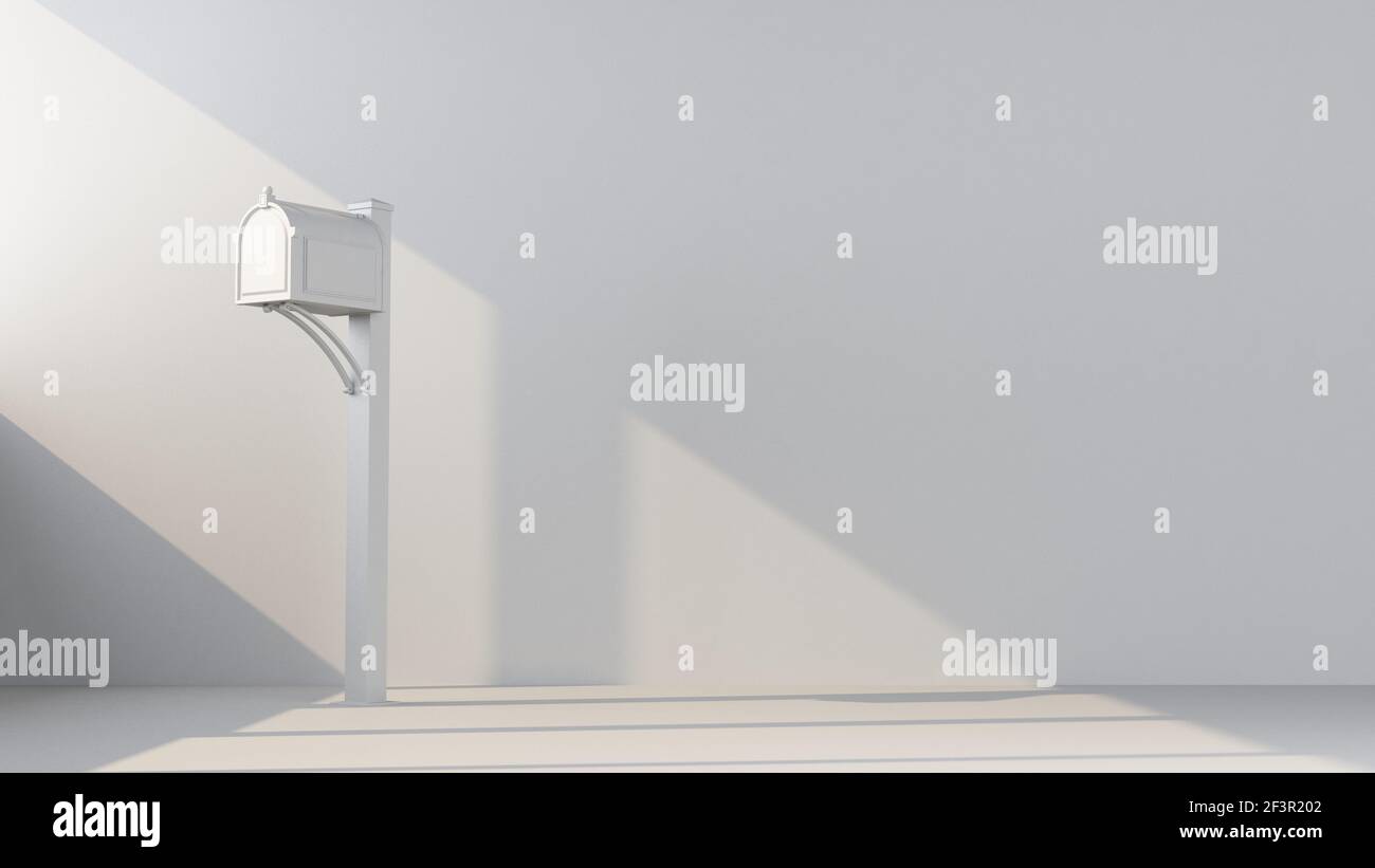 classic mailbox post in a beam of light. 3d rendering Stock Photo - Alamy