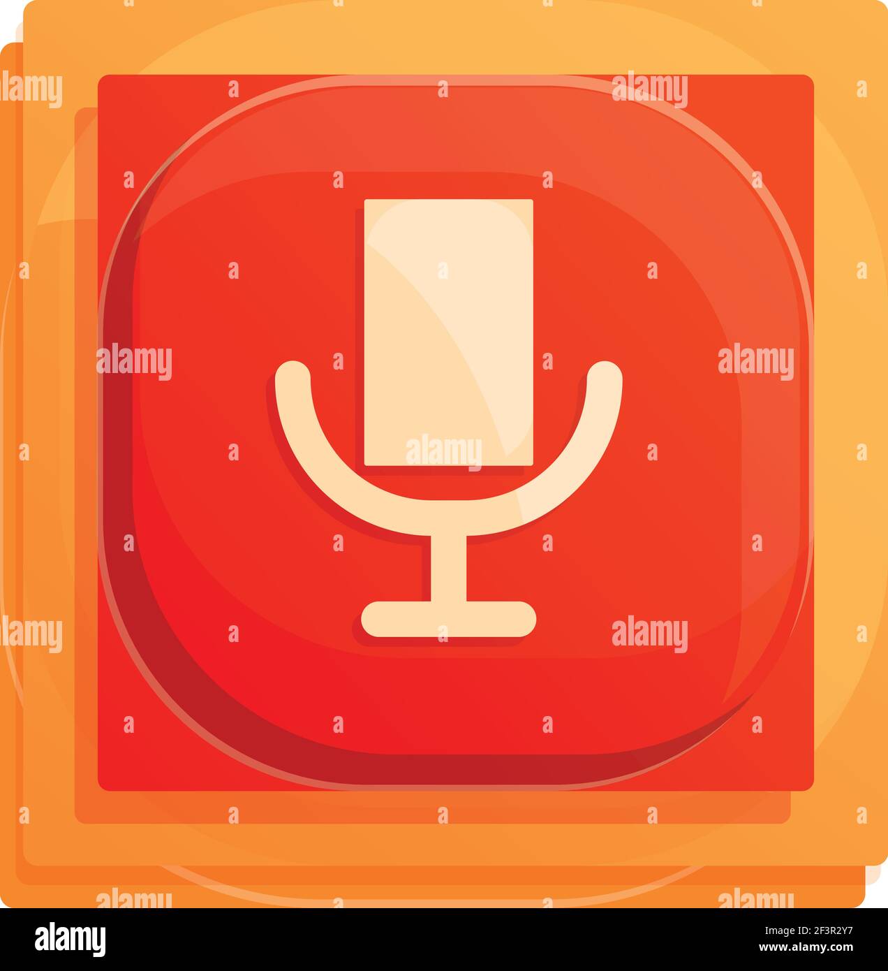 Microphone button interface icon. Cartoon of Microphone button ...