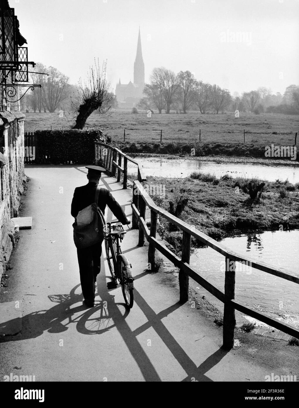 HARNHAM, Salisbury, Wiltshire. View from the Old Mill at Harnham ...