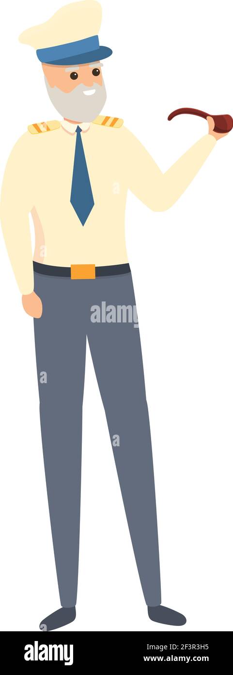 Old ship captain icon. Cartoon of Old ship captain vector icon for web ...