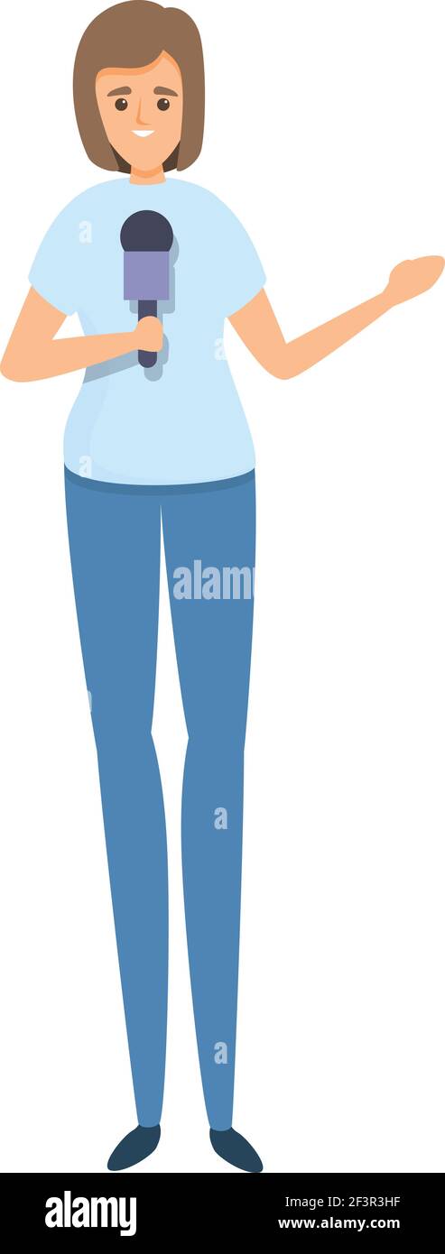 Tv reporter icon. Cartoon of Tv reporter vector icon for web design ...