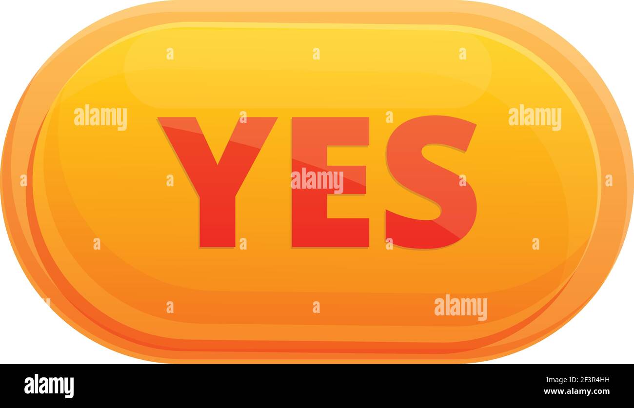 Yes interface button icon. Cartoon of Yes interface button vector icon ...