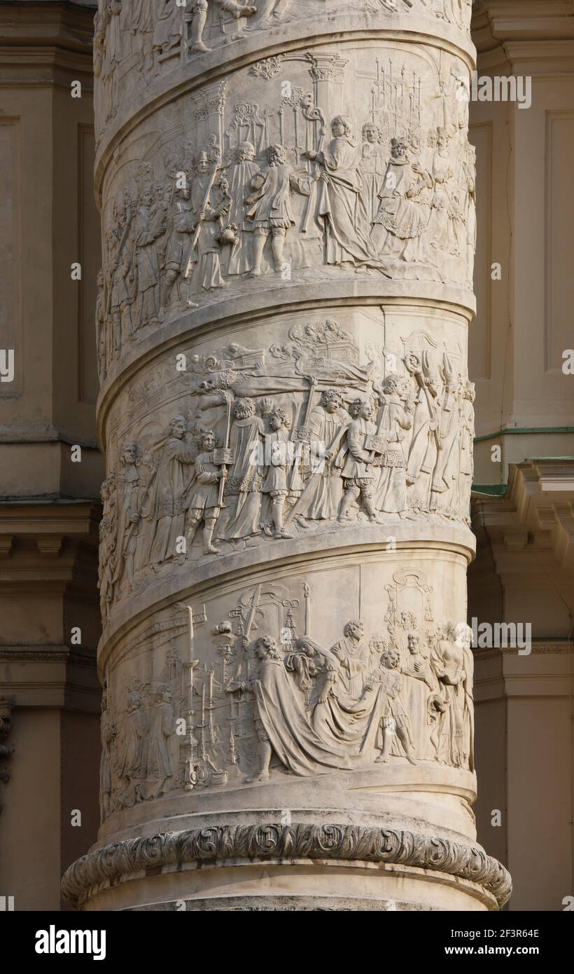 Baroque spiral bas reliefs depicting life of St Francis de Sales on ...