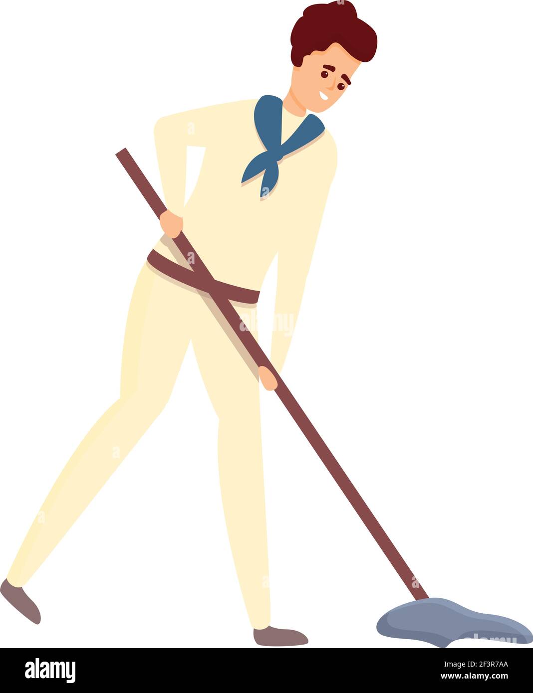 Seaman wash ship deck icon. Cartoon of Seaman wash ship deck vector ...