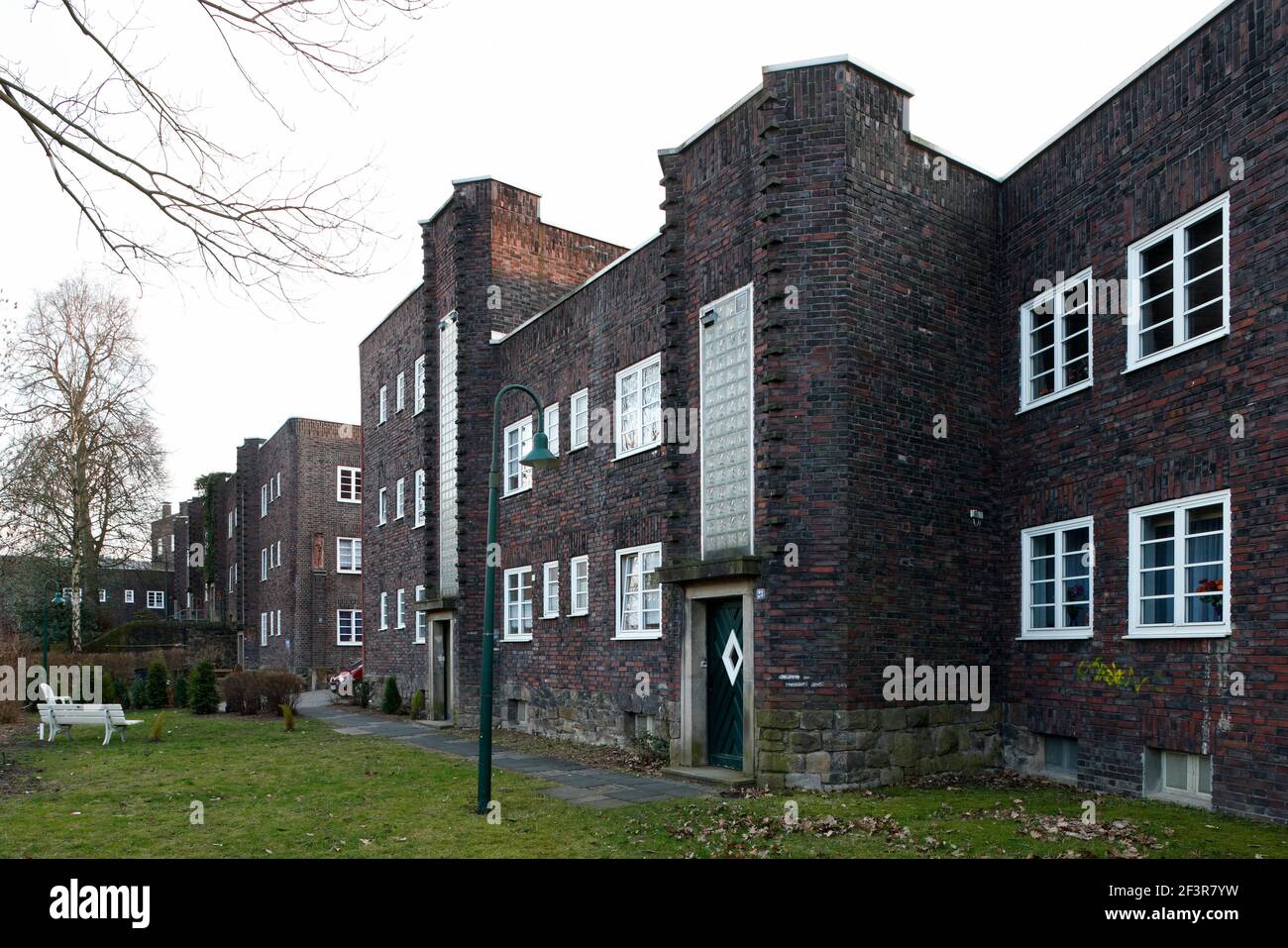 Facade of Cuno housing estate, designed by the architect Figge, Hagen ...