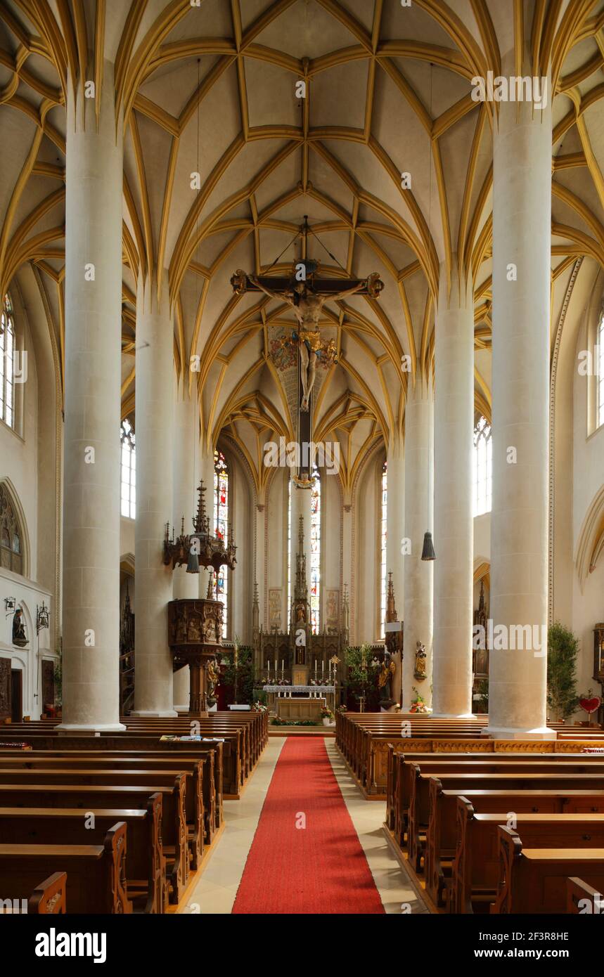 View east down the nave of Church of St. John the Baptist and St. John ...