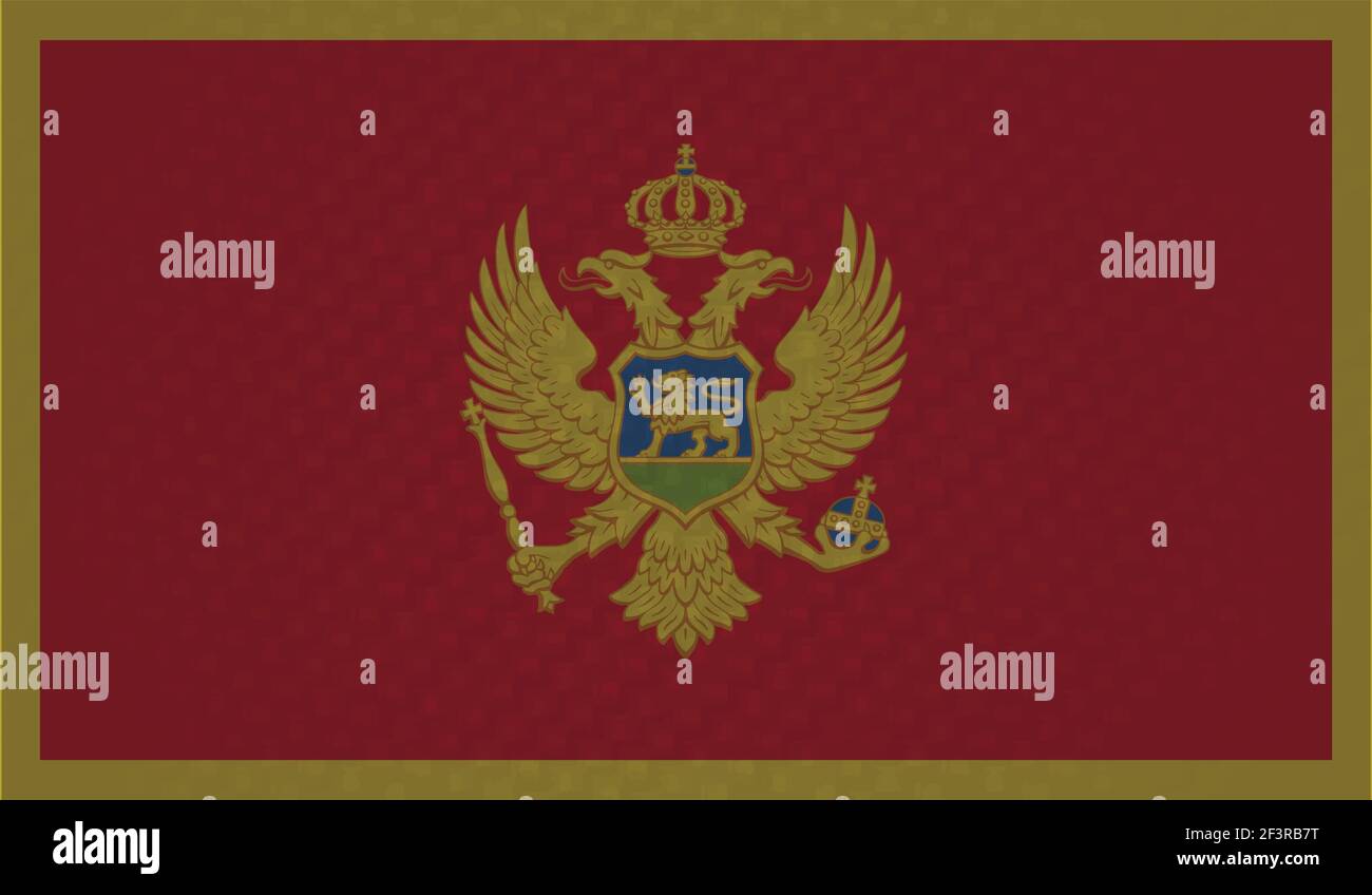 Montenegro flag with waving grunge texture. Vector background Stock ...