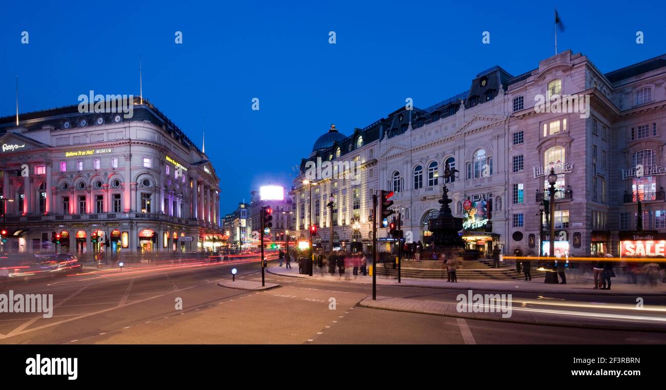 Piccadilly Circus lit up at night, London, UK Stock Photo - Alamy