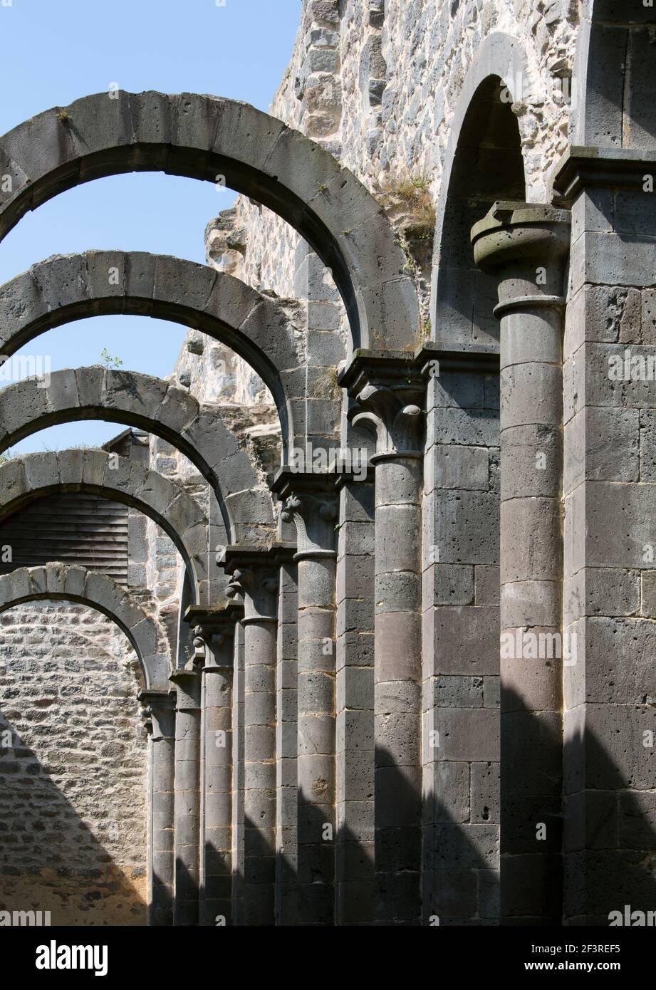 Row of arches in ruins of Arnsburg Abbey, Lich, Hesse, Germany ...