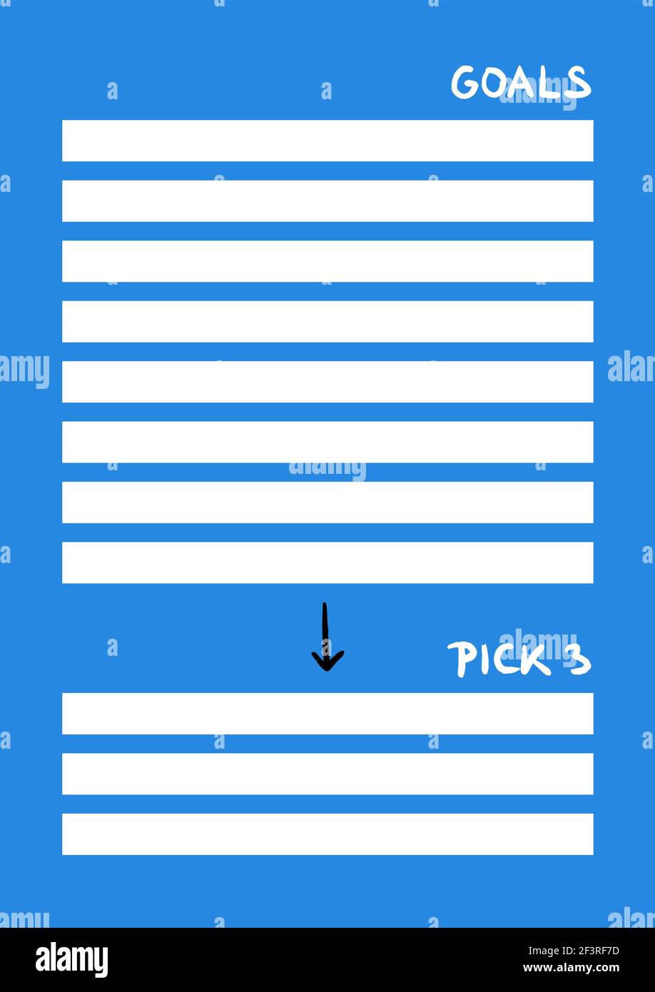 Goals To Do List on Blue Background Sketch Stock Vector Image & Art - Alamy