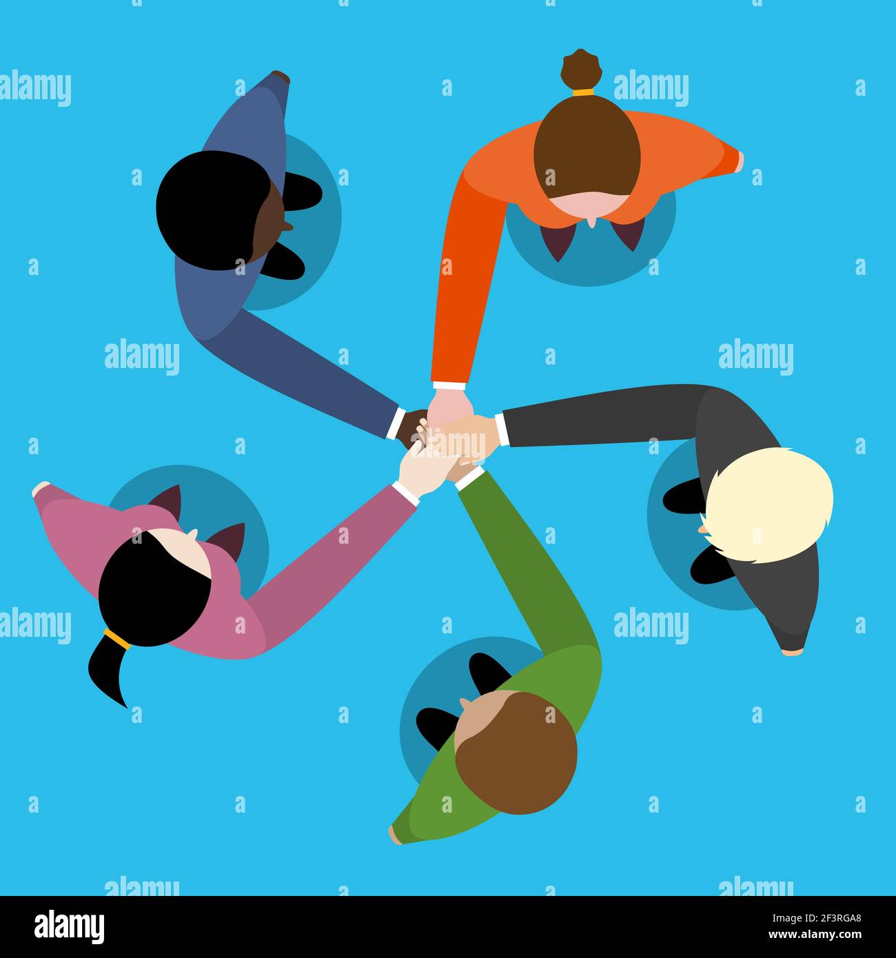 Businesspeople holding hands cartoon hi-res stock photography and ...