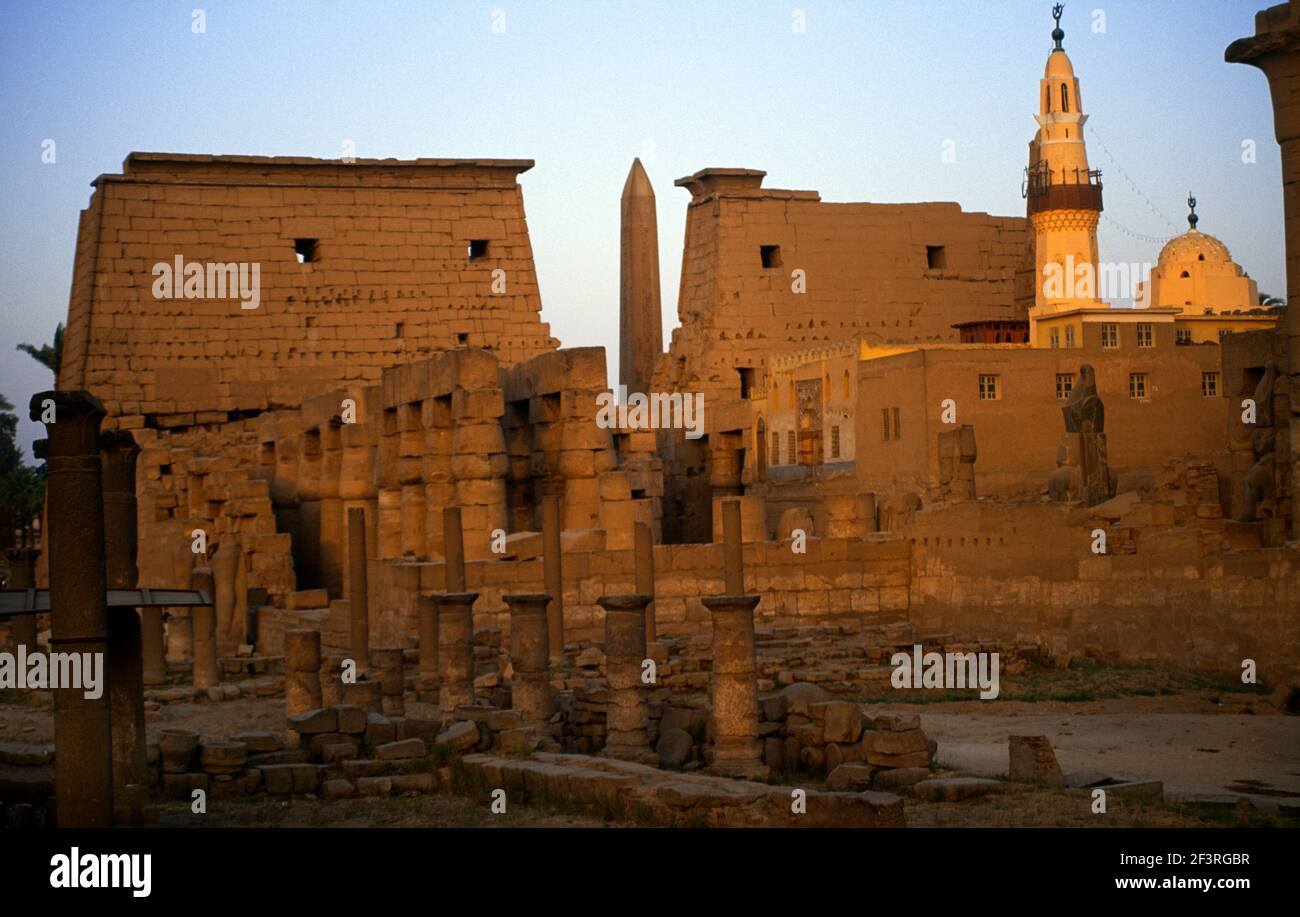 Luxor Egypt Luxor Temple and Abu El-Haggag Mosque at Dusk Stock Photo ...