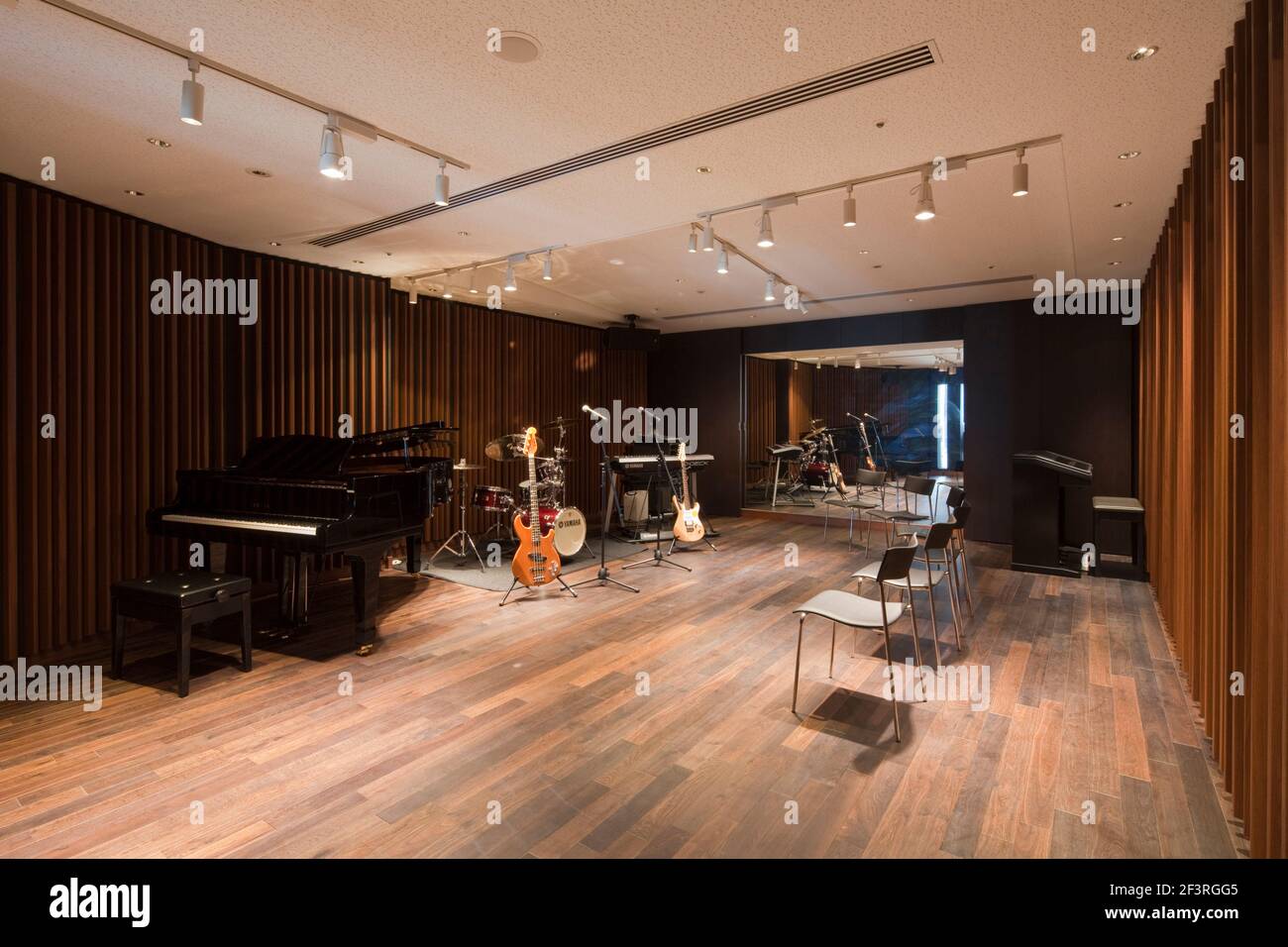 YAMAHA GINZA, Store, concert hall, music studio, Interior of a typical ...