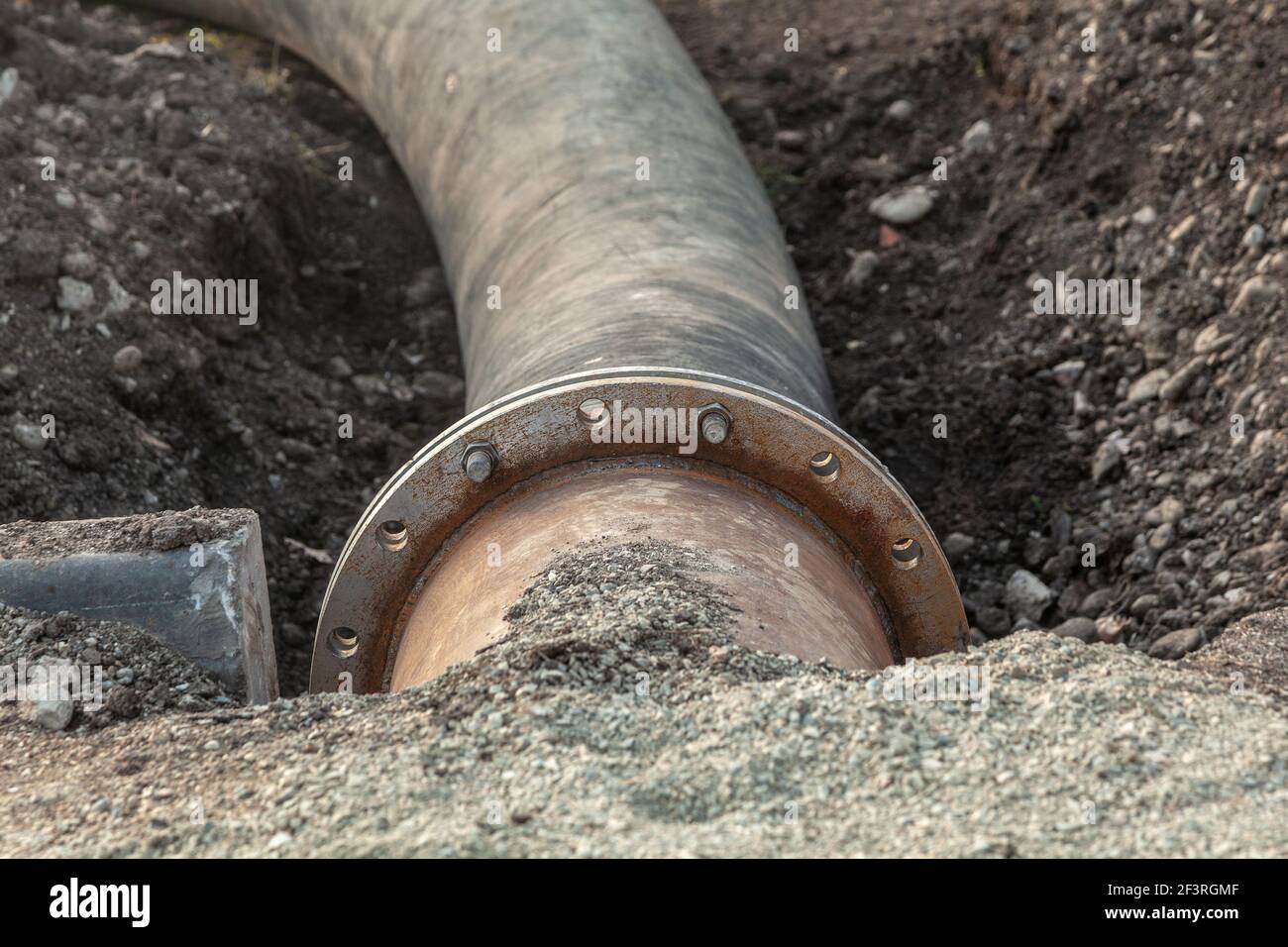 Flexible sewer pipe, sewer repair, road repair Stock Photo - Alamy
