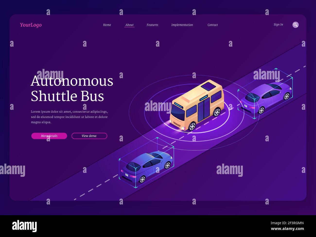 Vector banner of autonomous shuttle bus Stock Vector Image & Art - Alamy