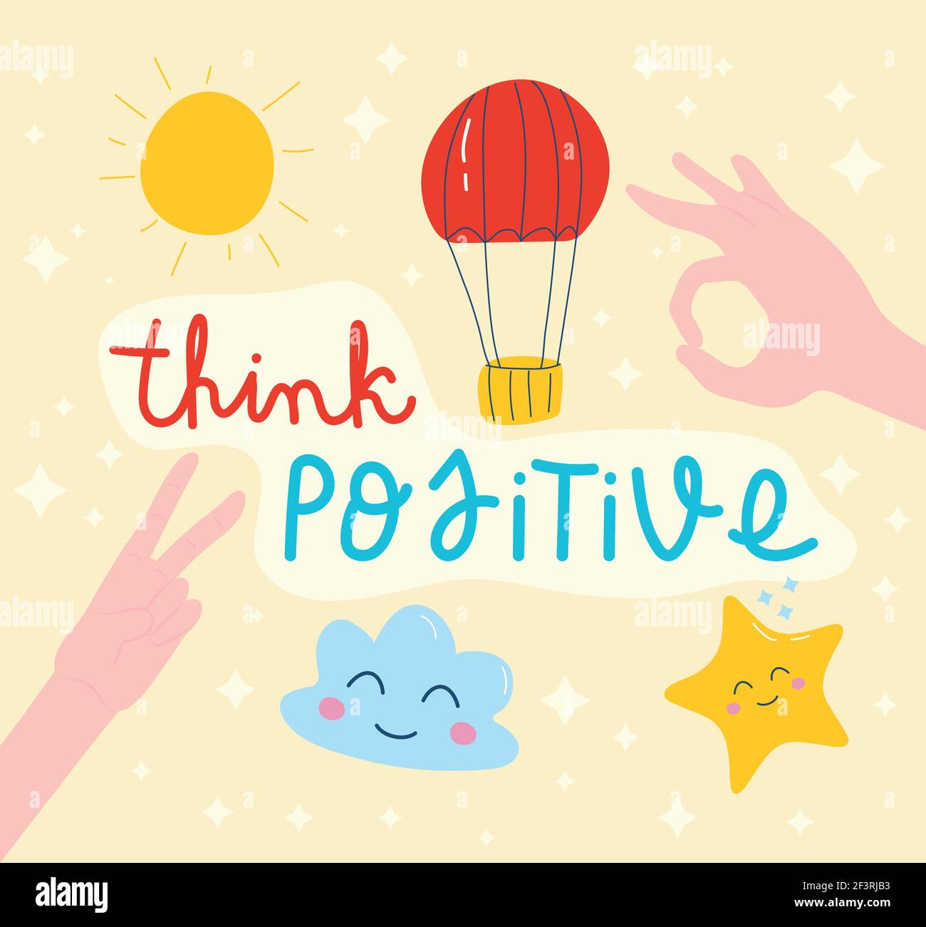 think positive lettering Stock Vector Image & Art - Alamy
