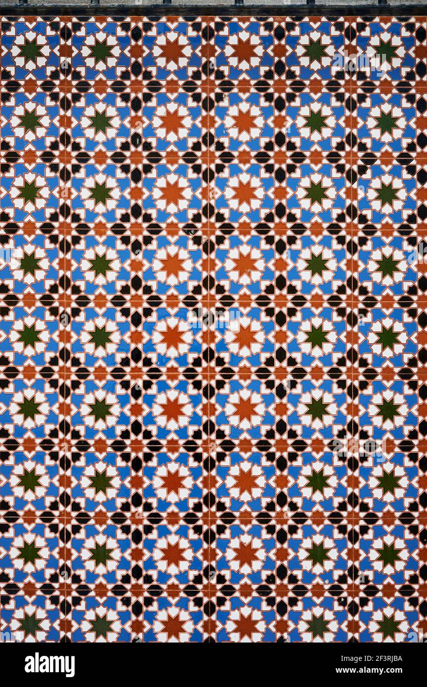 Close up view of beautiful tile texture with geometric shapes Stock ...