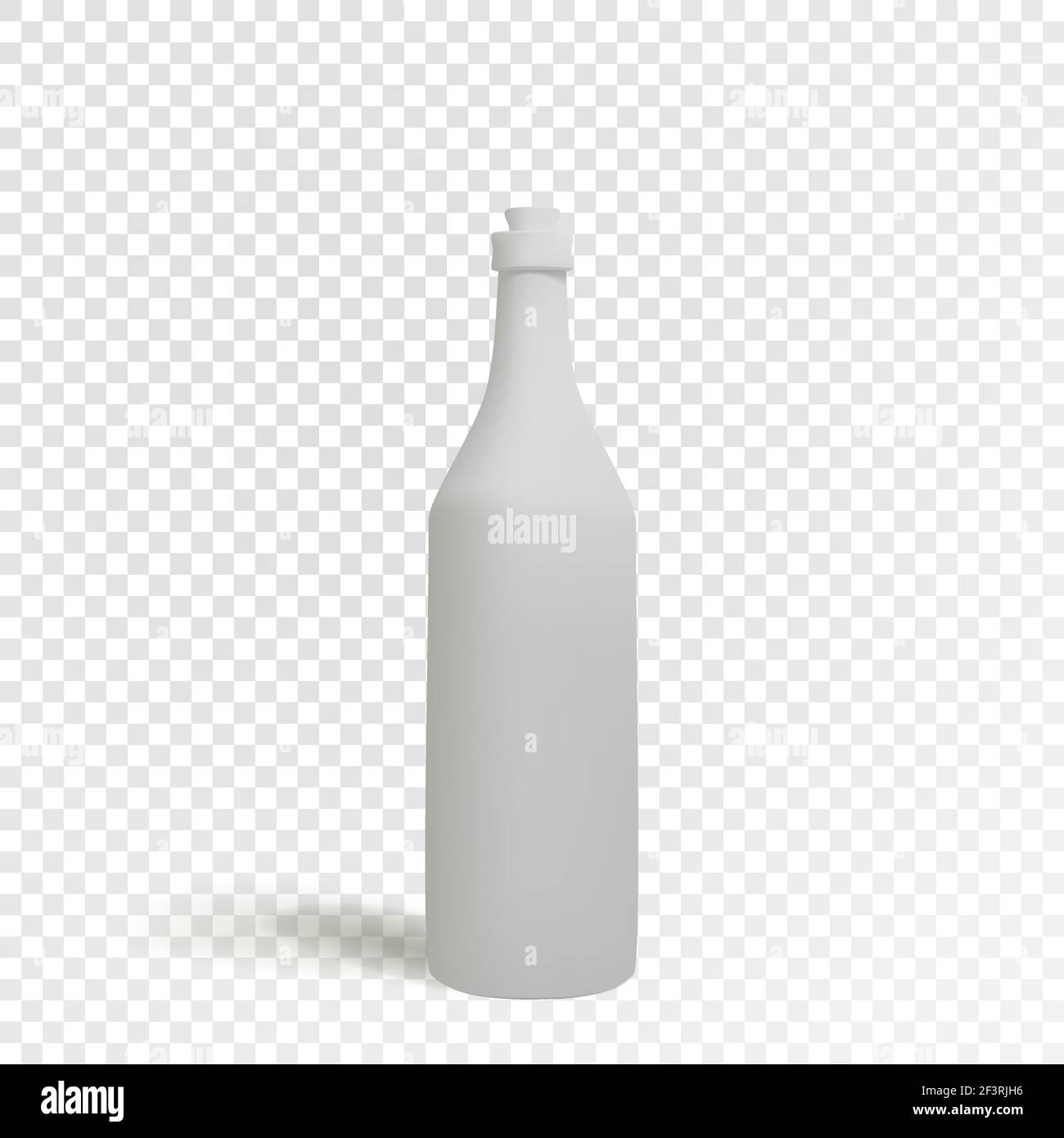 Realistic white bottle. Vector illustration. No materials and textures ...